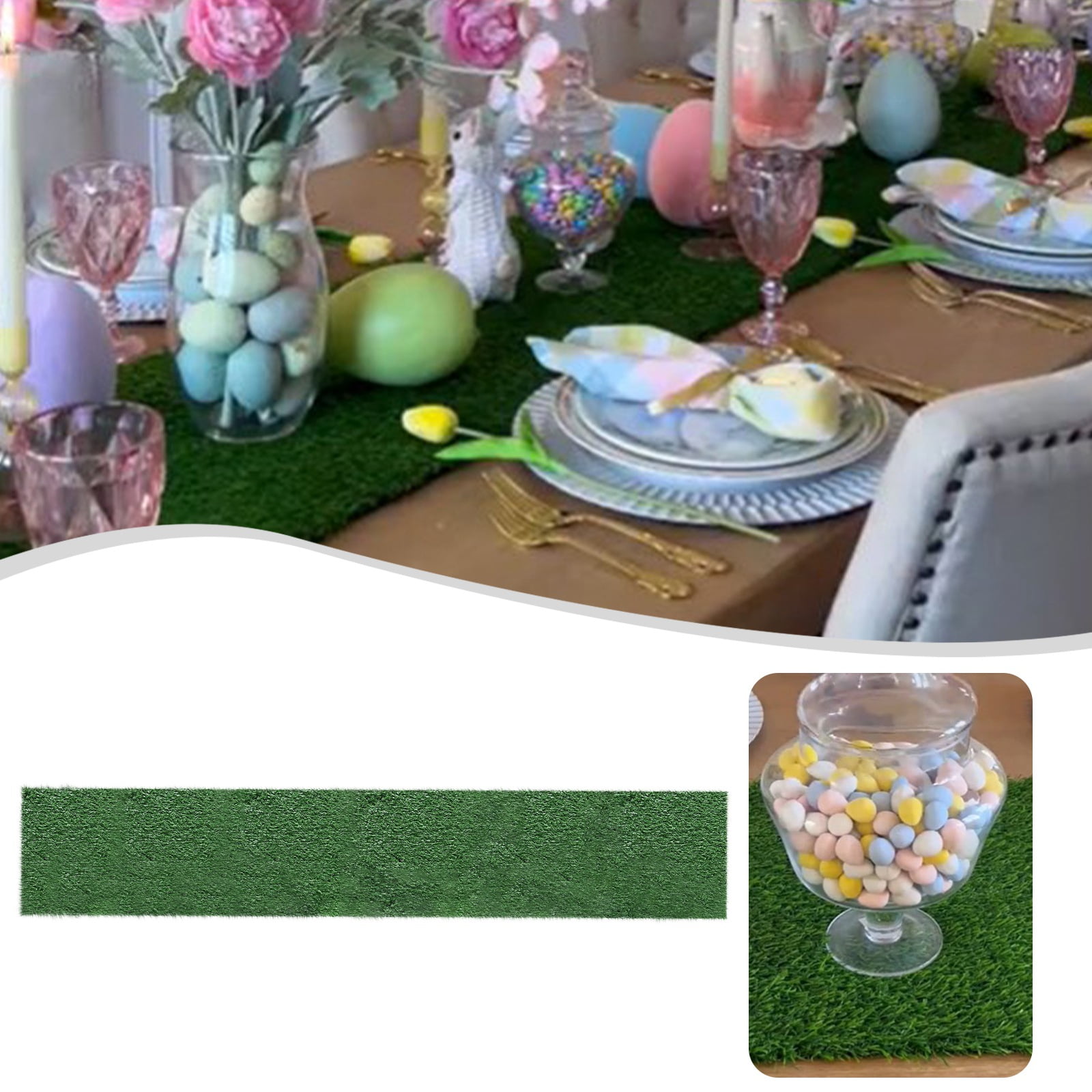 Grass Table Runner, 15.74" x 59.05" Easter Table Runner, Easte-Table ...