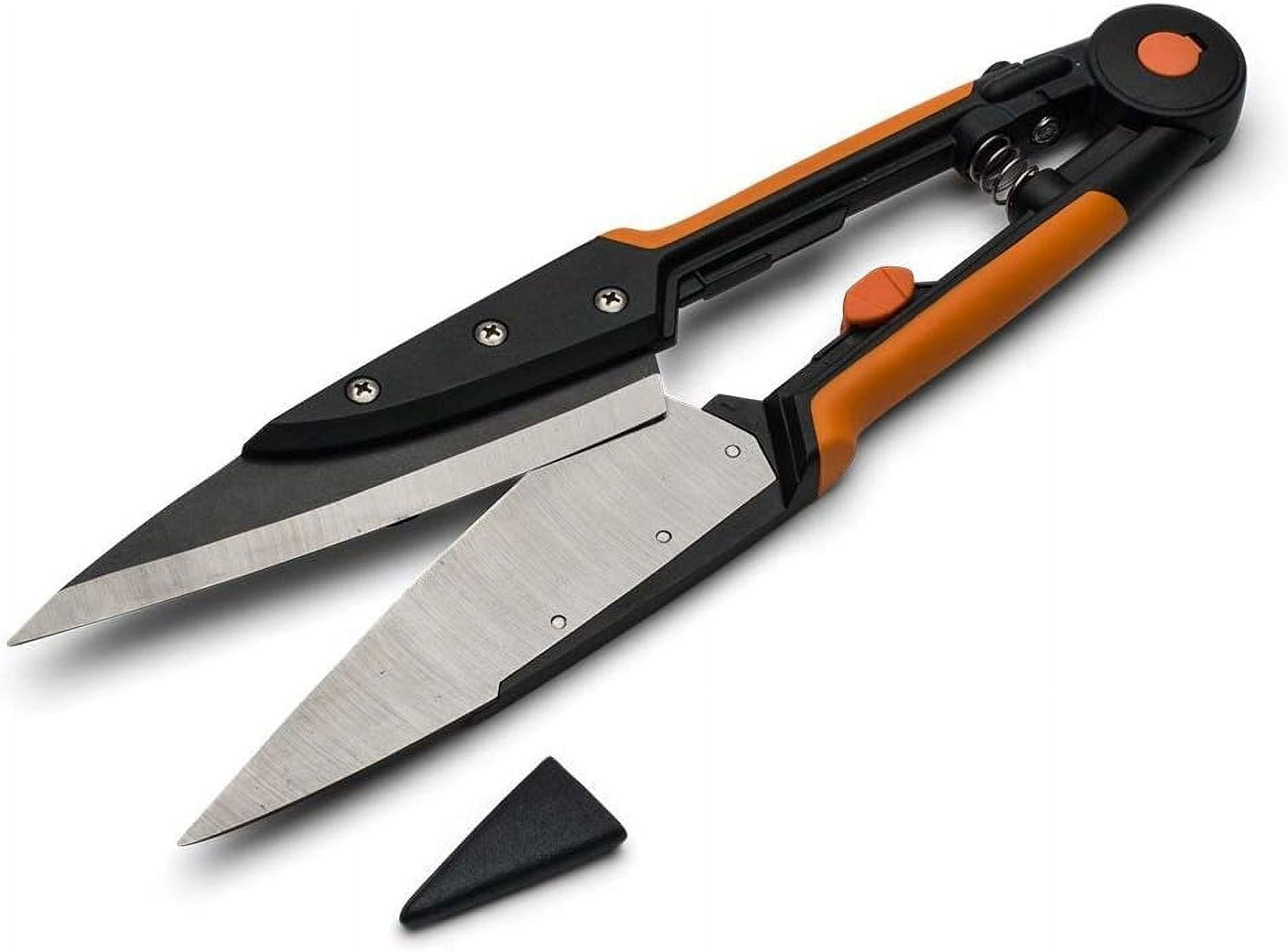 Grass Trimming Shears | 5-1/4” Steel Blades | Rotating Handle for ...