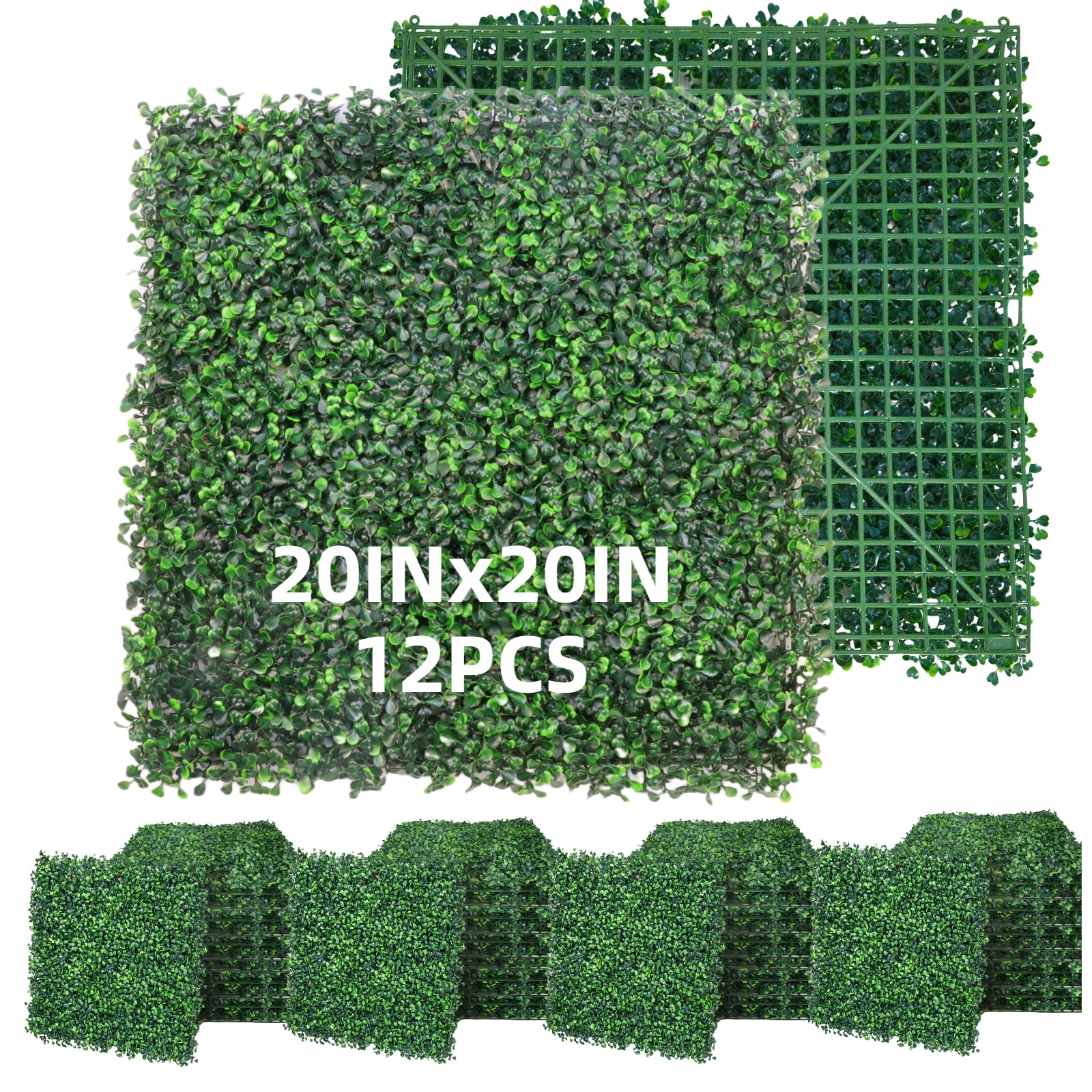 Grass Wall Panels 12PCS 20x20 Artificial Boxwood Panels, Topiary Hedge ...