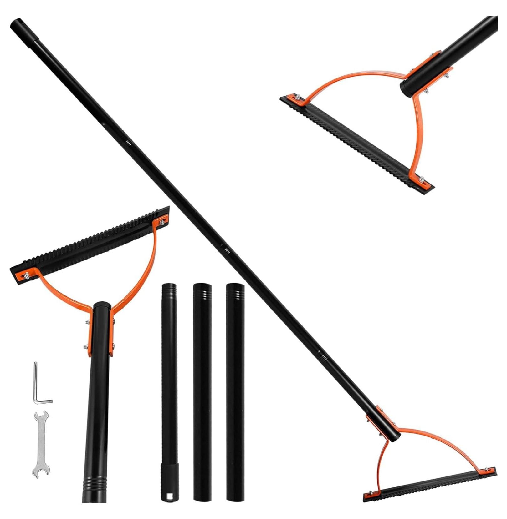 Grass Whip with Double-Edged Serrated Steel Blade, Manual Weed Grass with 30 Inch Handle ...