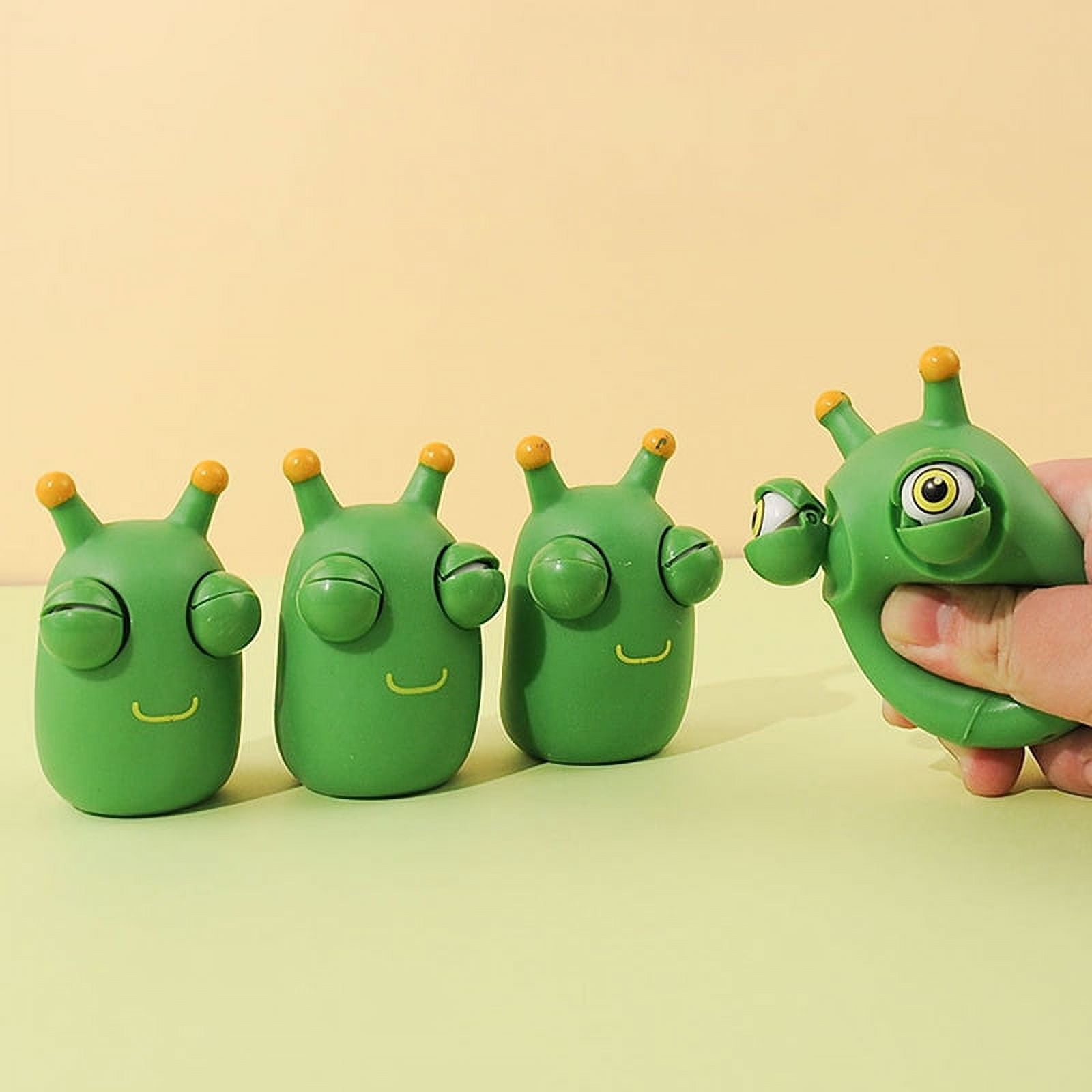 Grass Worm Pinch Toy Squishy Toy Green Eye Popping Worm Squeeze Toy ...