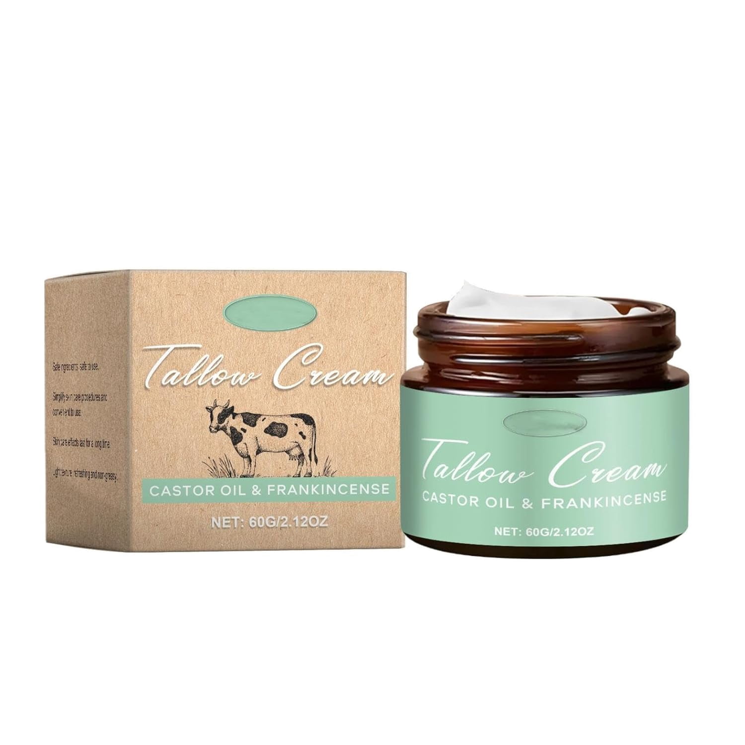 Grass-fed Beef Tallow with Frankincense Oil & Castor oil, Organic Beef ...
