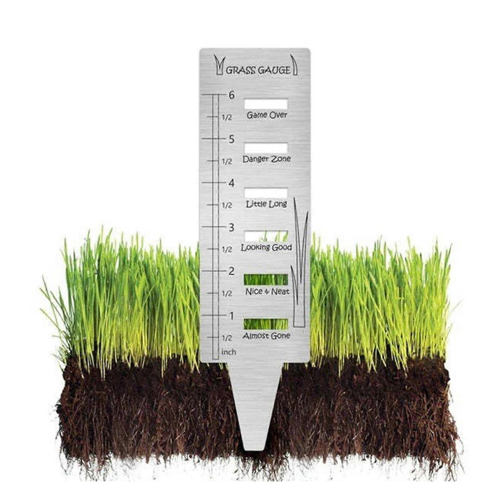 Grass gauge tool metal ruler for cutting lawn garden measuring trimming ...