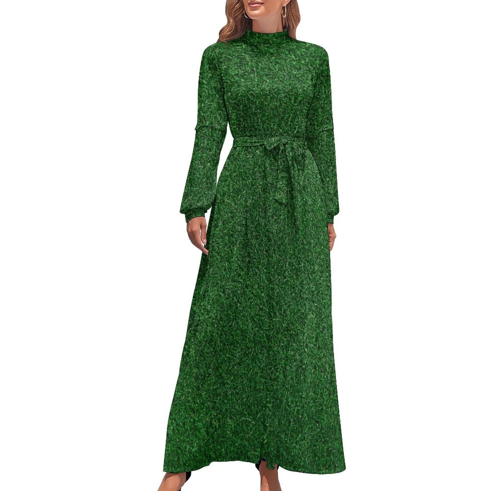 Grass turf fake grass green grass Long Dress summer dress women Women ...