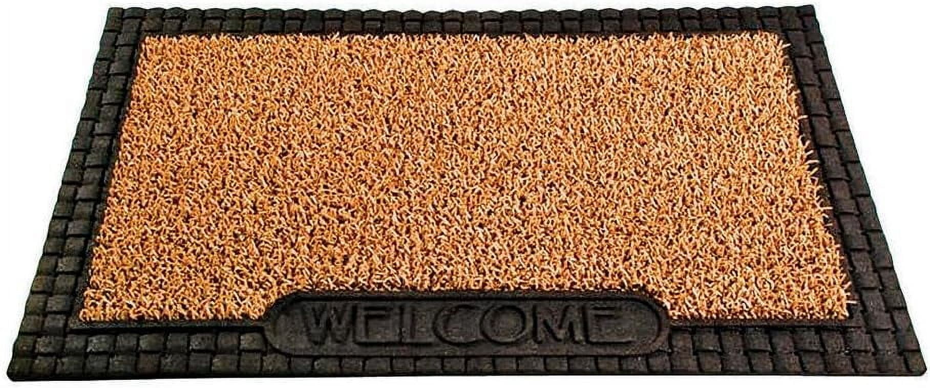 GrassWorx Genuine Astroturf 18 in. L X 30 in. W Black/Brown Welcome ...