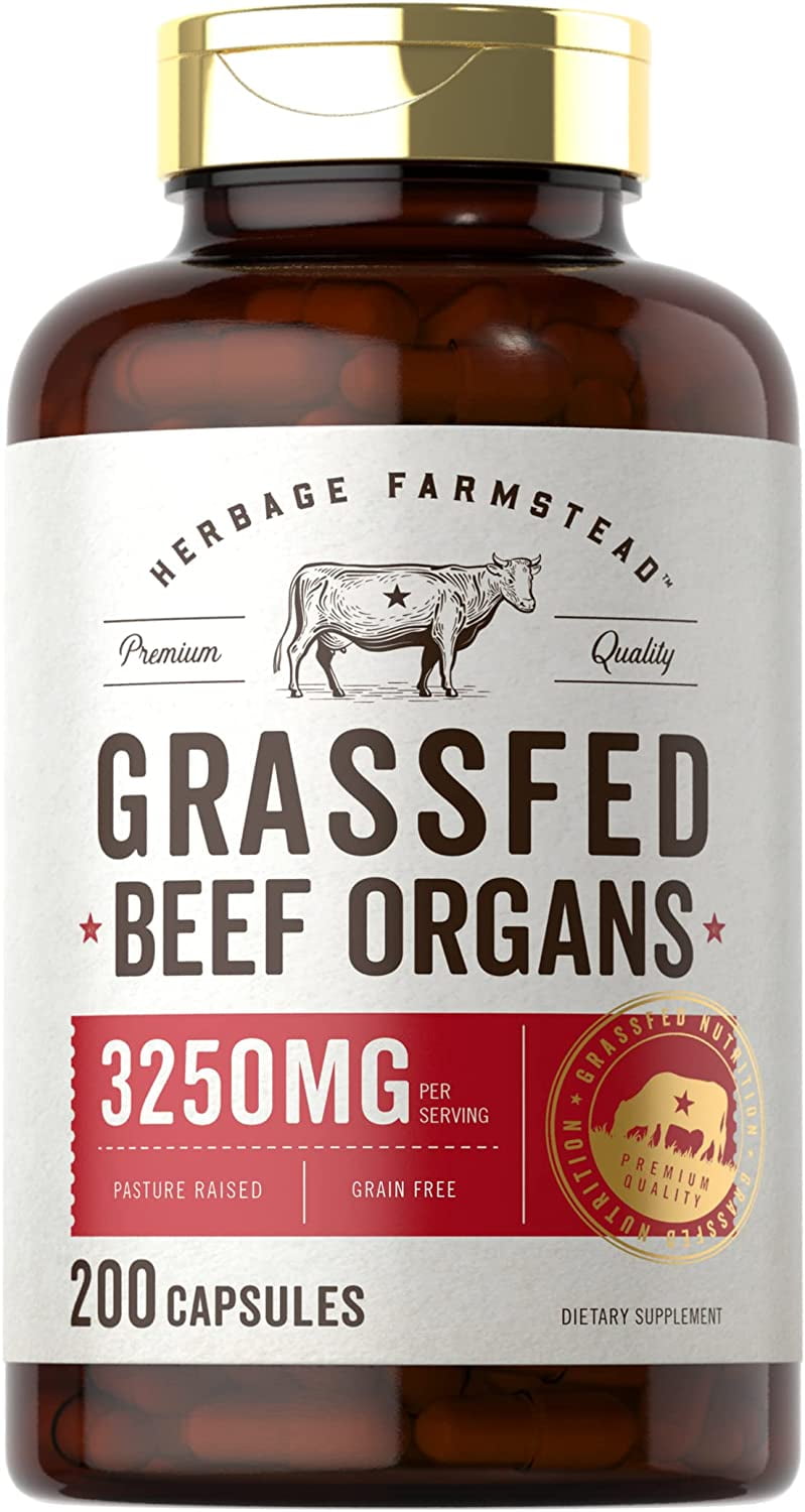 Grassfed Beef Organs | 3250mg | 200 Capsules | by Herbage Farmstead ...