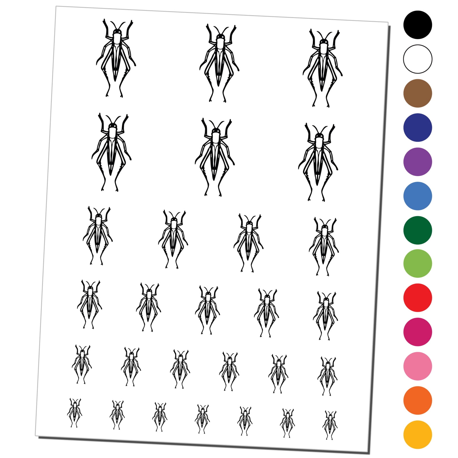 Grasshopper Bug Insect Locust Water Resistant Temporary Tattoo Set Fake ...