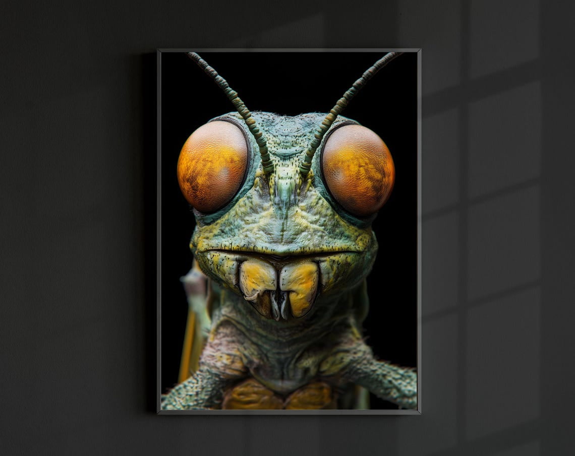 Grasshopper Photo Poster Insect Bug Printable Wall Art Minimal Modern ...