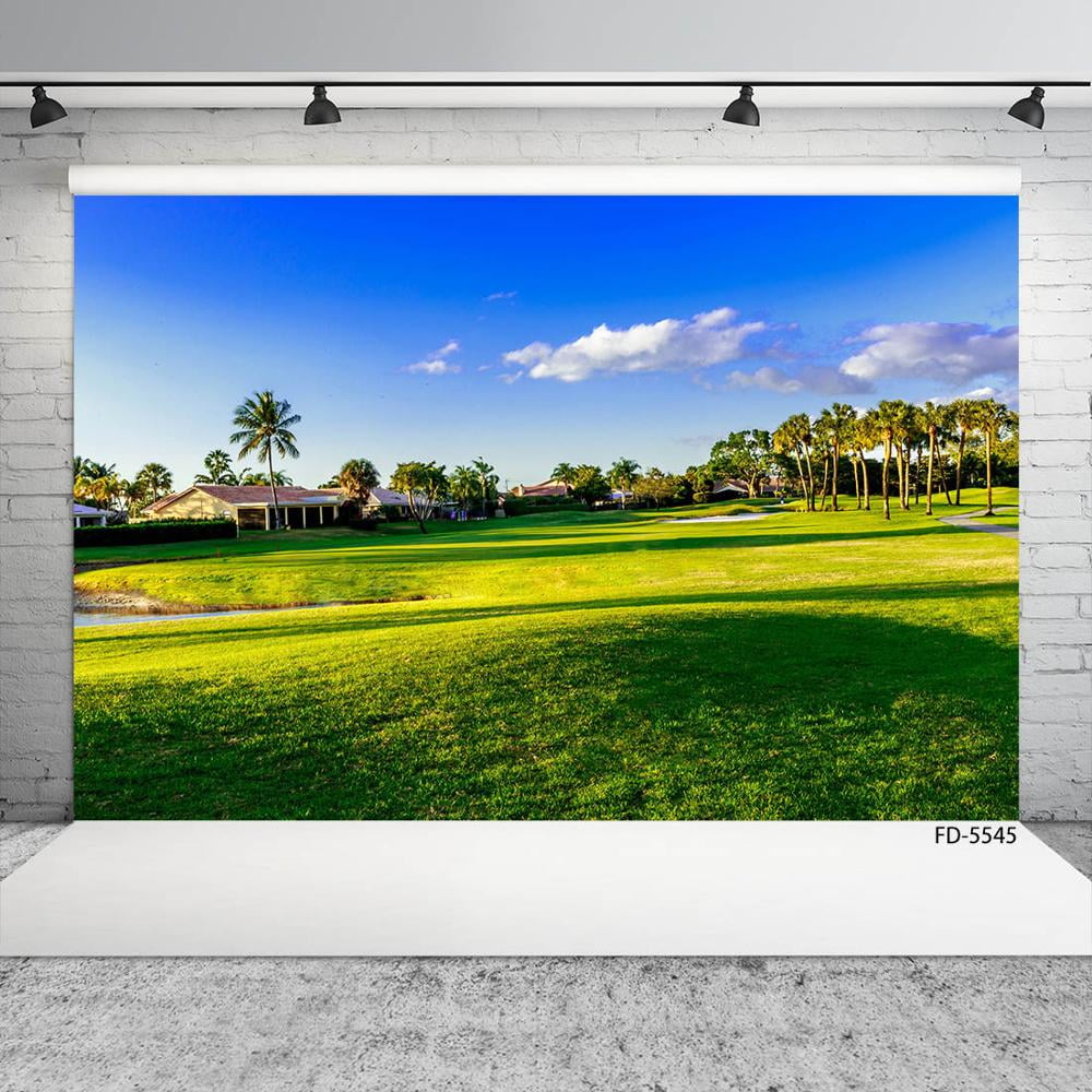 Grassland Building Trees Scenic Photographic Background Customized ...