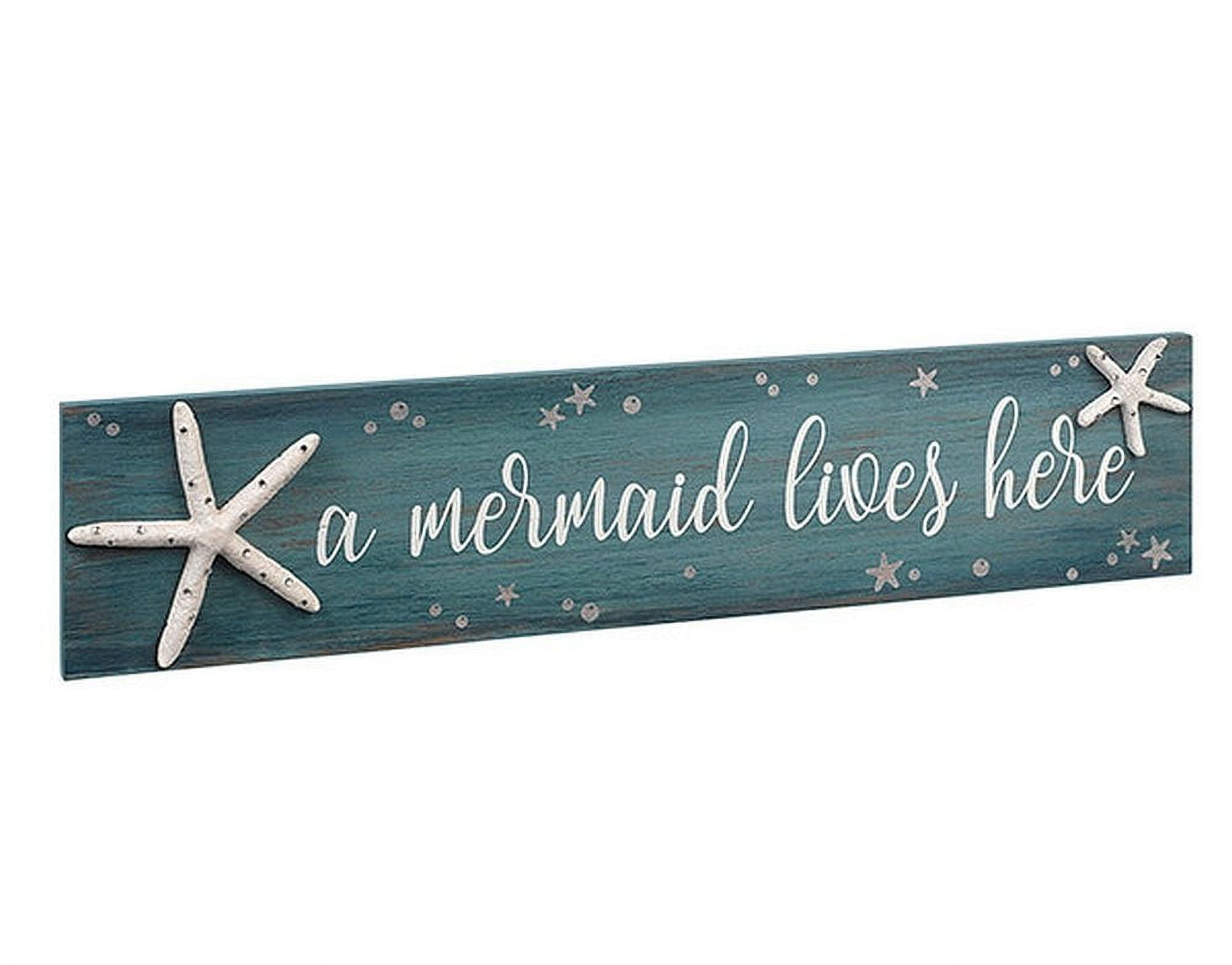 Grasslands Road "A Mermaid Lives Here" Sign with Starfish and ...