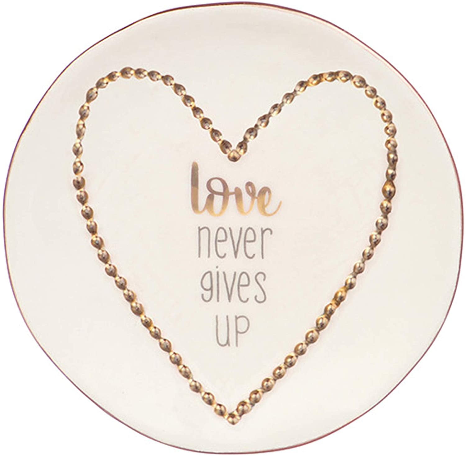 Grasslands Road Love Never Gives Up Gold Tone 4 x 4 Glossy Ceramic ...
