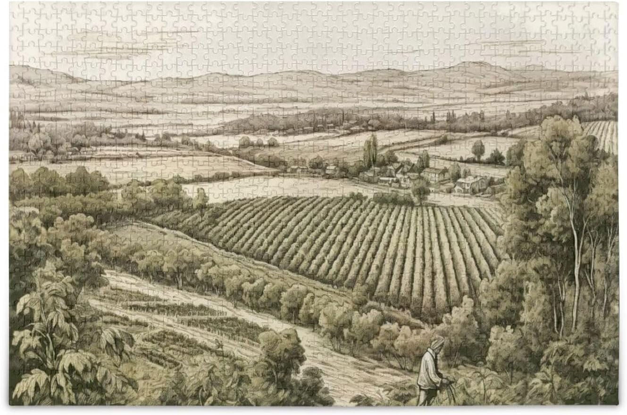 Grassy Landscape Puzzle 500 Pieces - Wooden Jigsaw Puzzles for Family ...