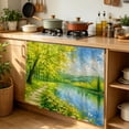 Grassy Path Cabinet Curtains for Kitchen 35"W x 35"L, Spring Sunlit ...