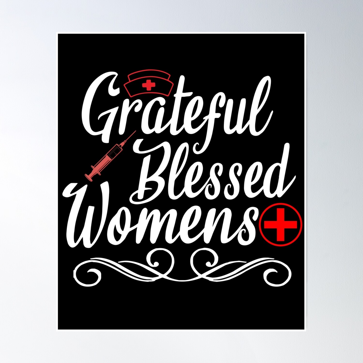 Grateful Blessed Womens Nurse Life Nursing Gifts Poster Wall Art ...