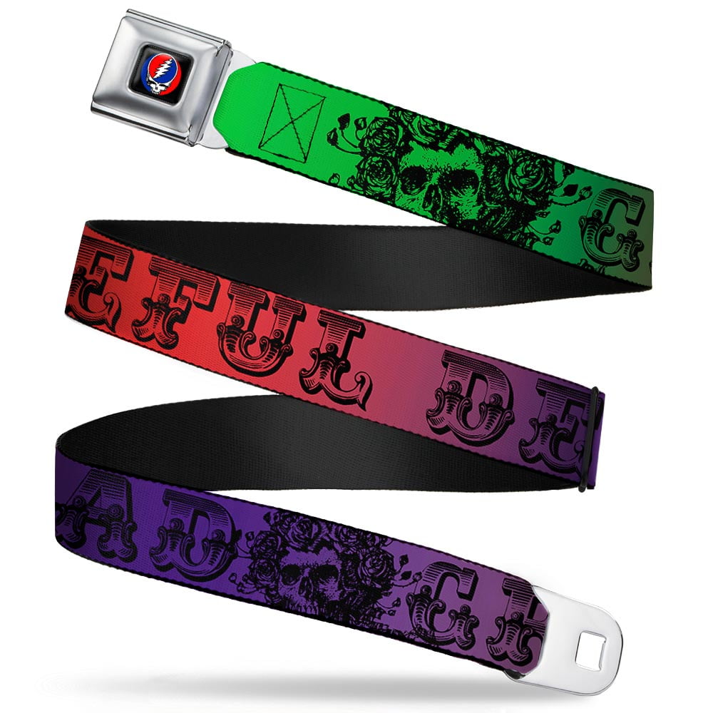 Grateful Dead Belt, Seatbelt Buckle Belt, Grateful Dead Text Skull ...