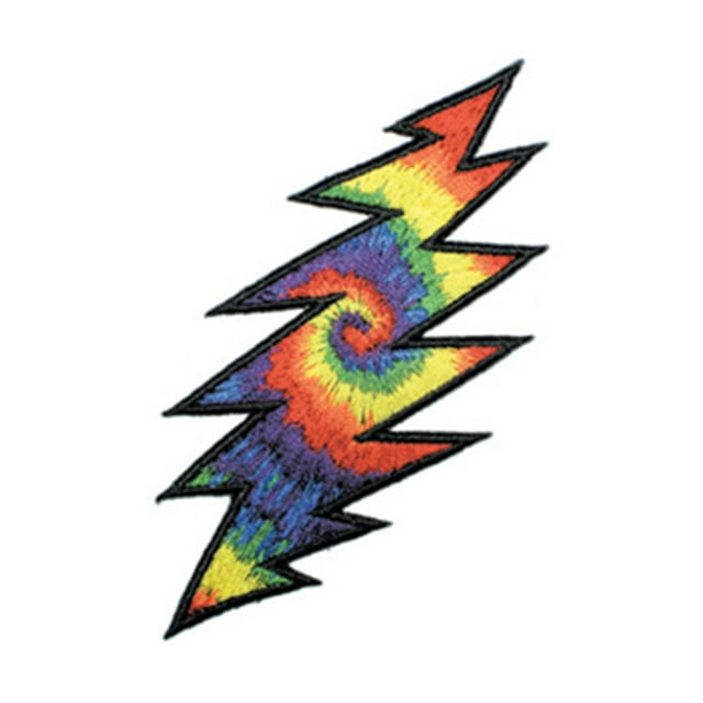 Grateful Dead Bolt Logo Patch Tie Dye Embroidered Iron On - Walmart.com