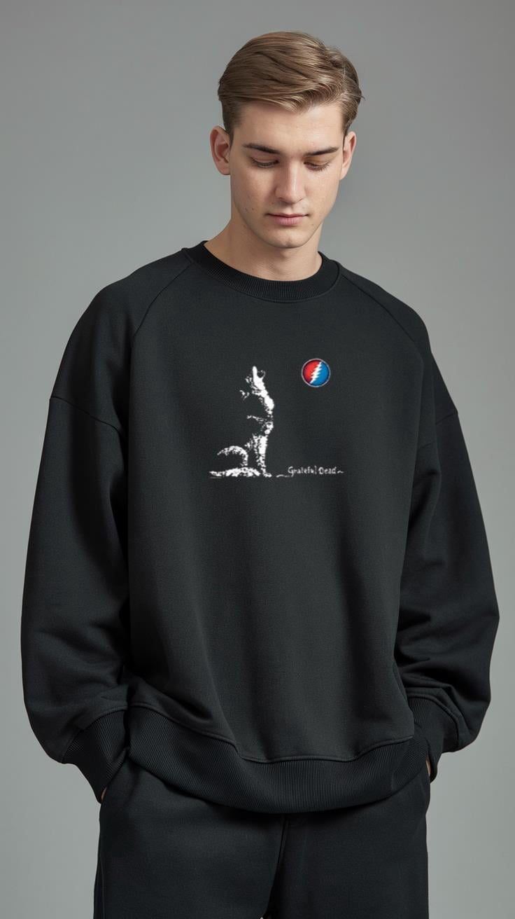 Grateful Dead Dire Wolf Sweatshirt Vintage Band Graphic for Rock Music ...