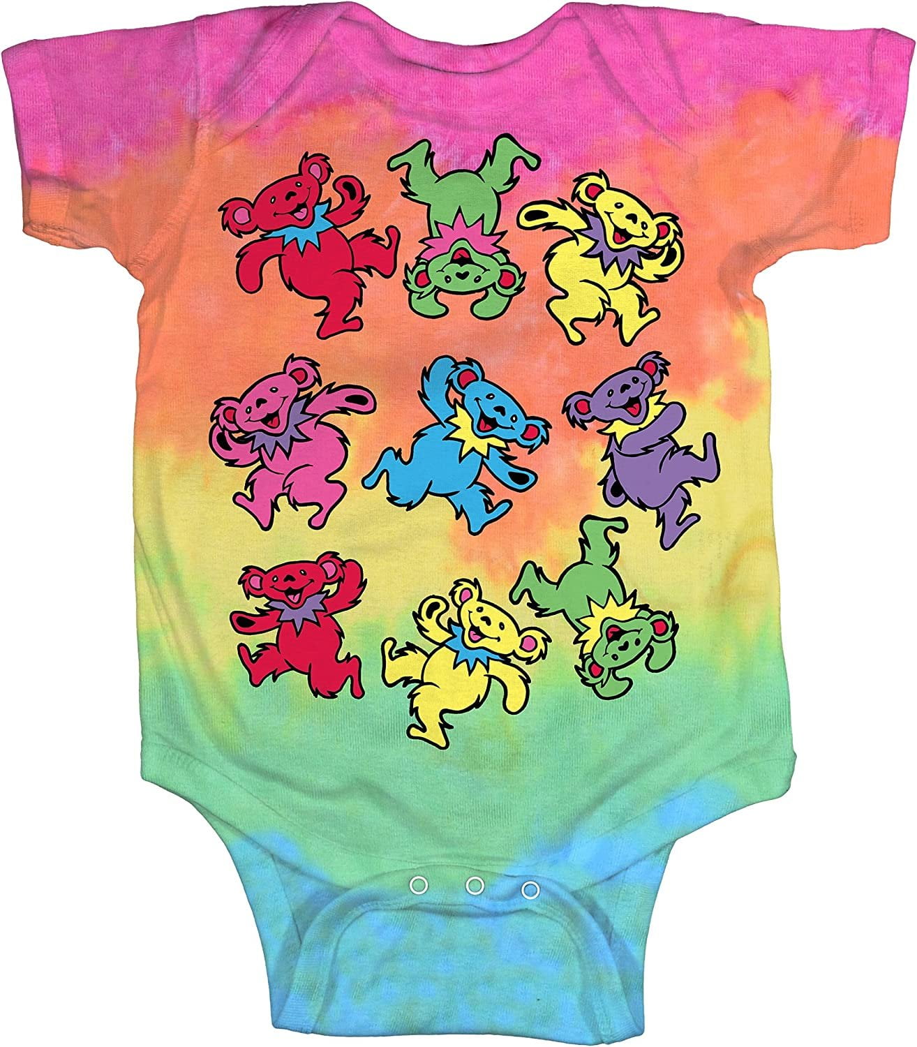 Liquid Blue unisex baby Grateful Dead Spiral Dancing Bears Onesie T ...
