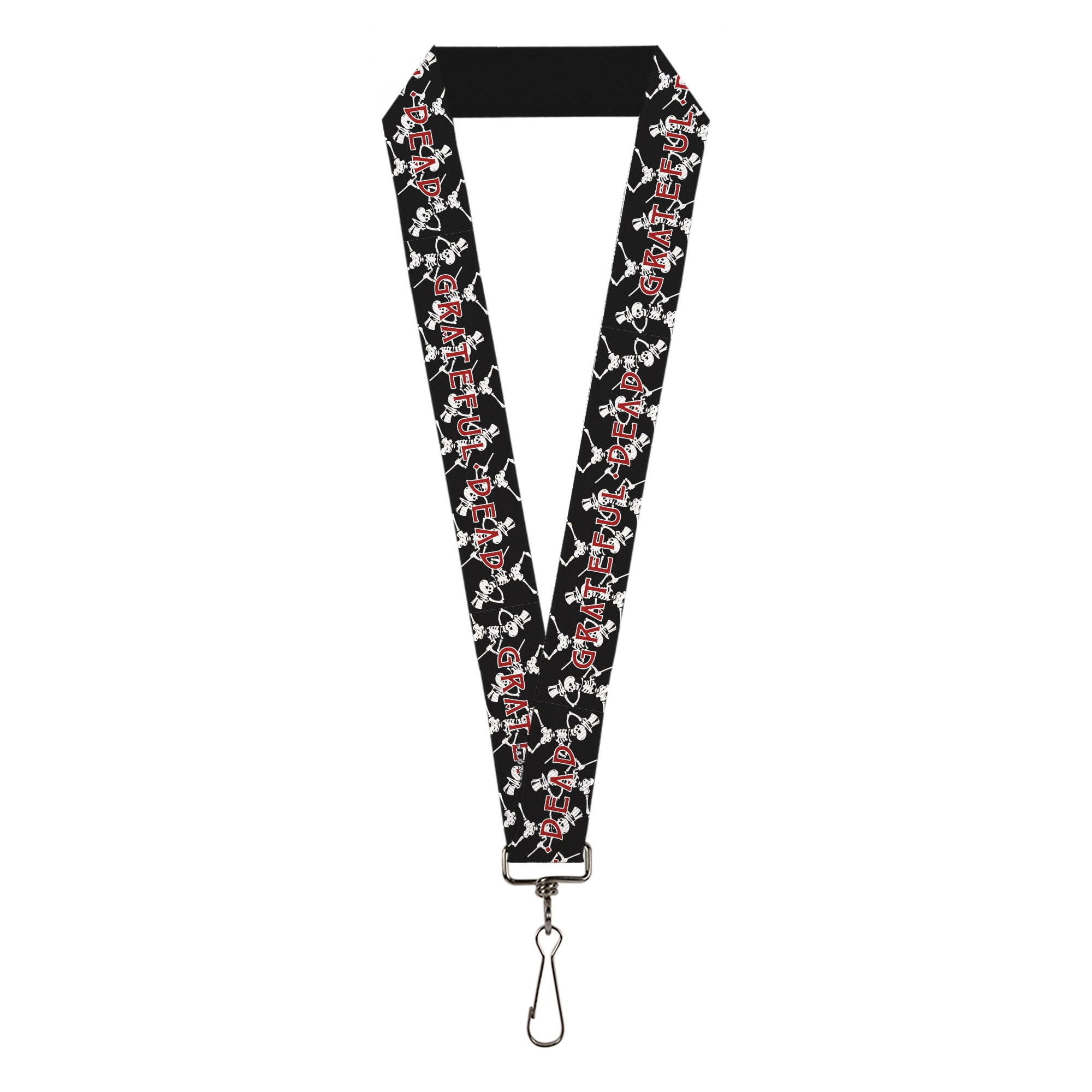 Grateful Dead Lanyard, Grateful Dead Dancing Skeletons and Text Black ...