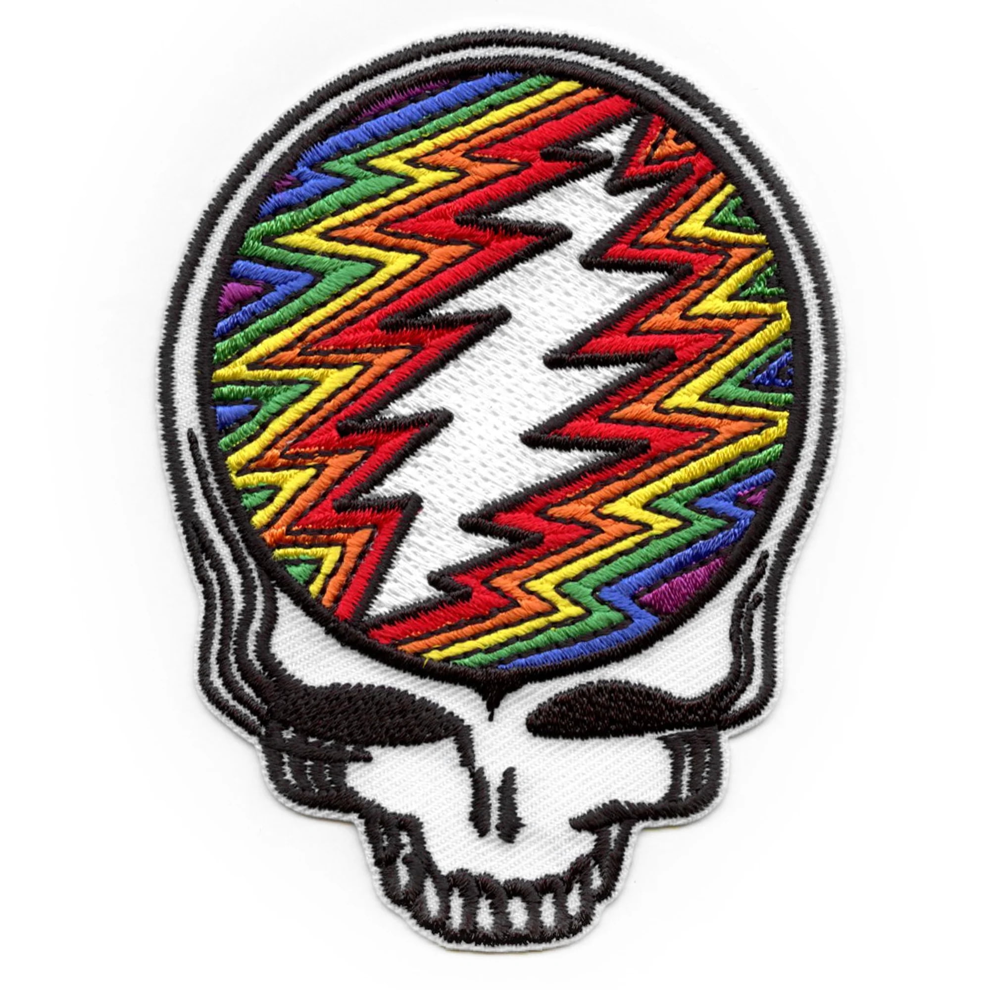 Grateful Dead SYF Rainbow Bolt Patch Iconic Skull Shape Embroidered ...