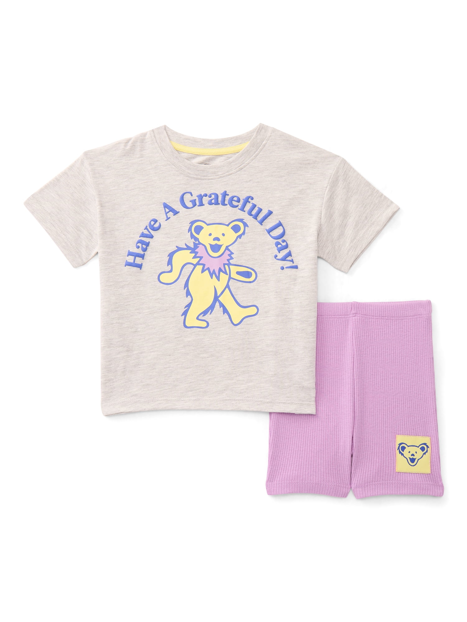 Grateful Dead Toddler Girls Graphic Tee and Bike Shorts Set, 2-Piece ...