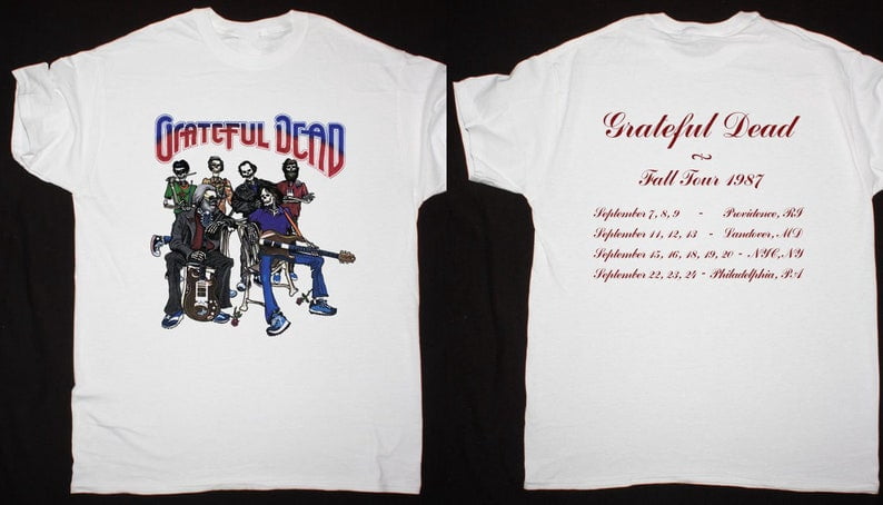 Grateful Dead Tour 1987 New White T-Shirt All Size, Grateful Dead Fall ...
