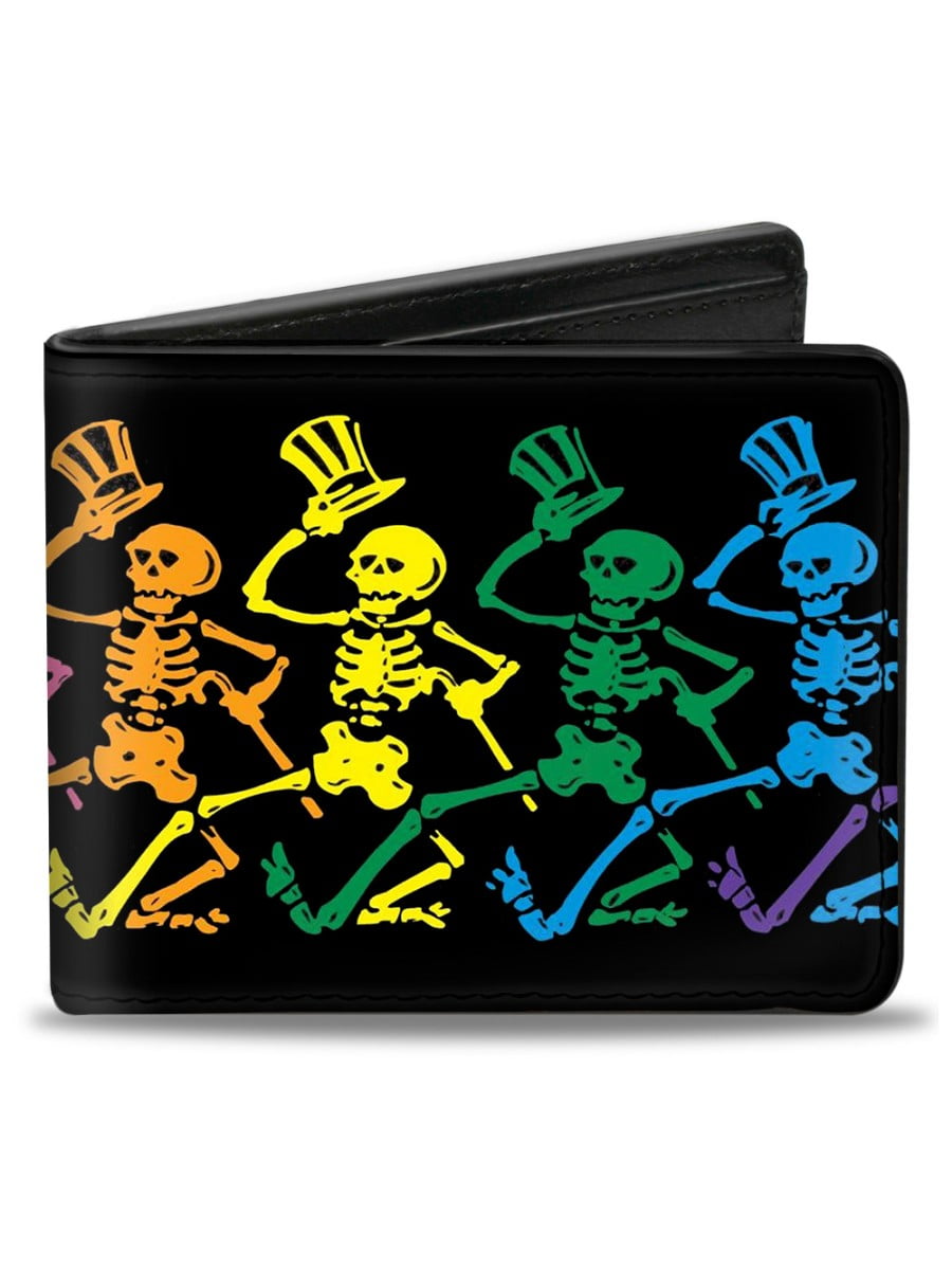 Grateful Dead Wallet, Bifold, Dancing Skeletons Black Multi Color ...