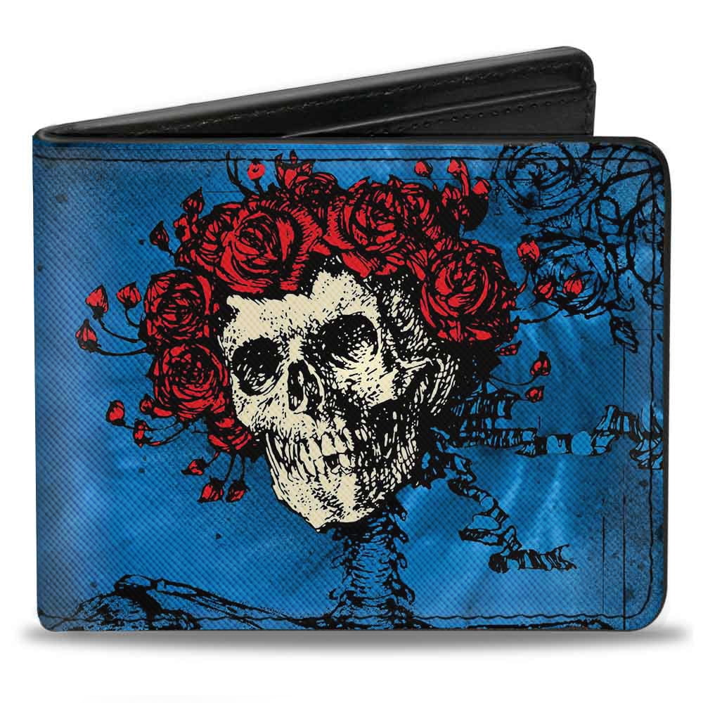 Grateful Dead Wallet, Bifold, Skull Roses Grateful Dead Roses Blues ...