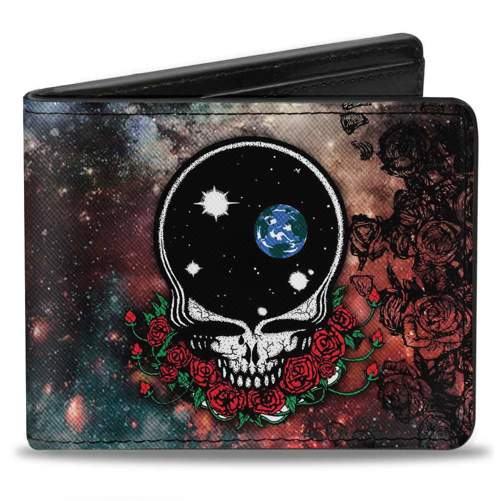 Grateful Dead Wallet, Bifold, Space Your Face Skull Roses Galaxy, Vegan ...