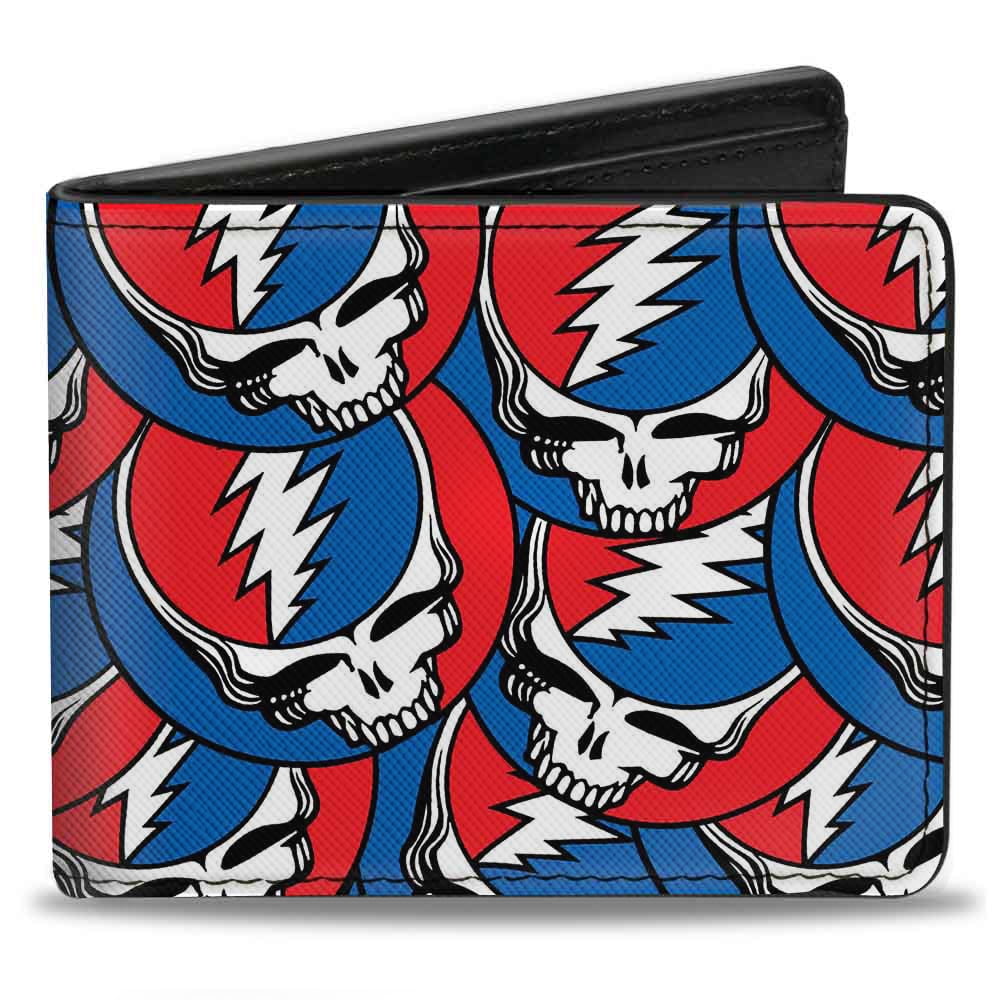 Grateful Dead Wallet, Bifold, Steal Your Face Stacked Red White Blue ...