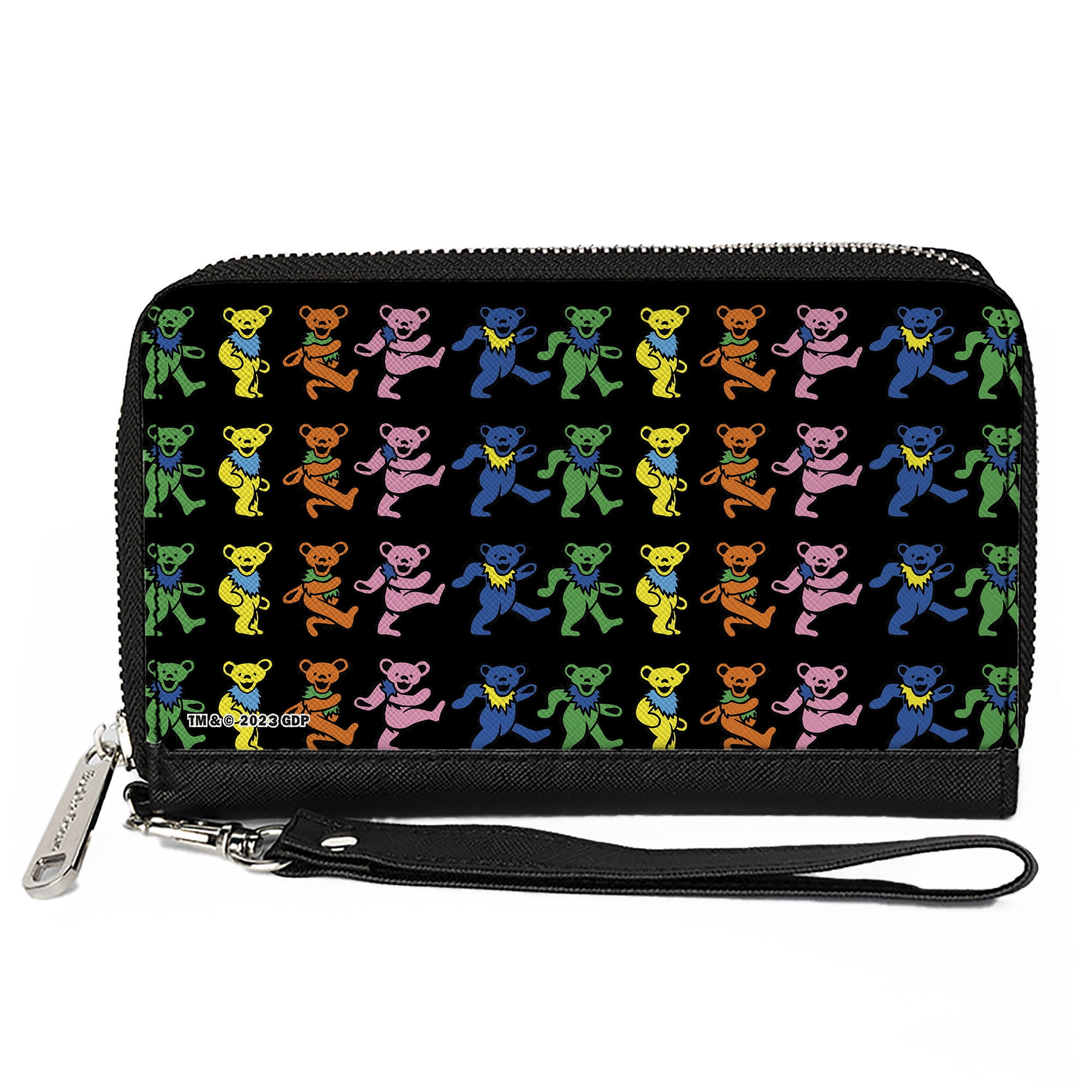 Grateful Dead Wallet, Zip Around, Dancing Bears Black Multi Color ...