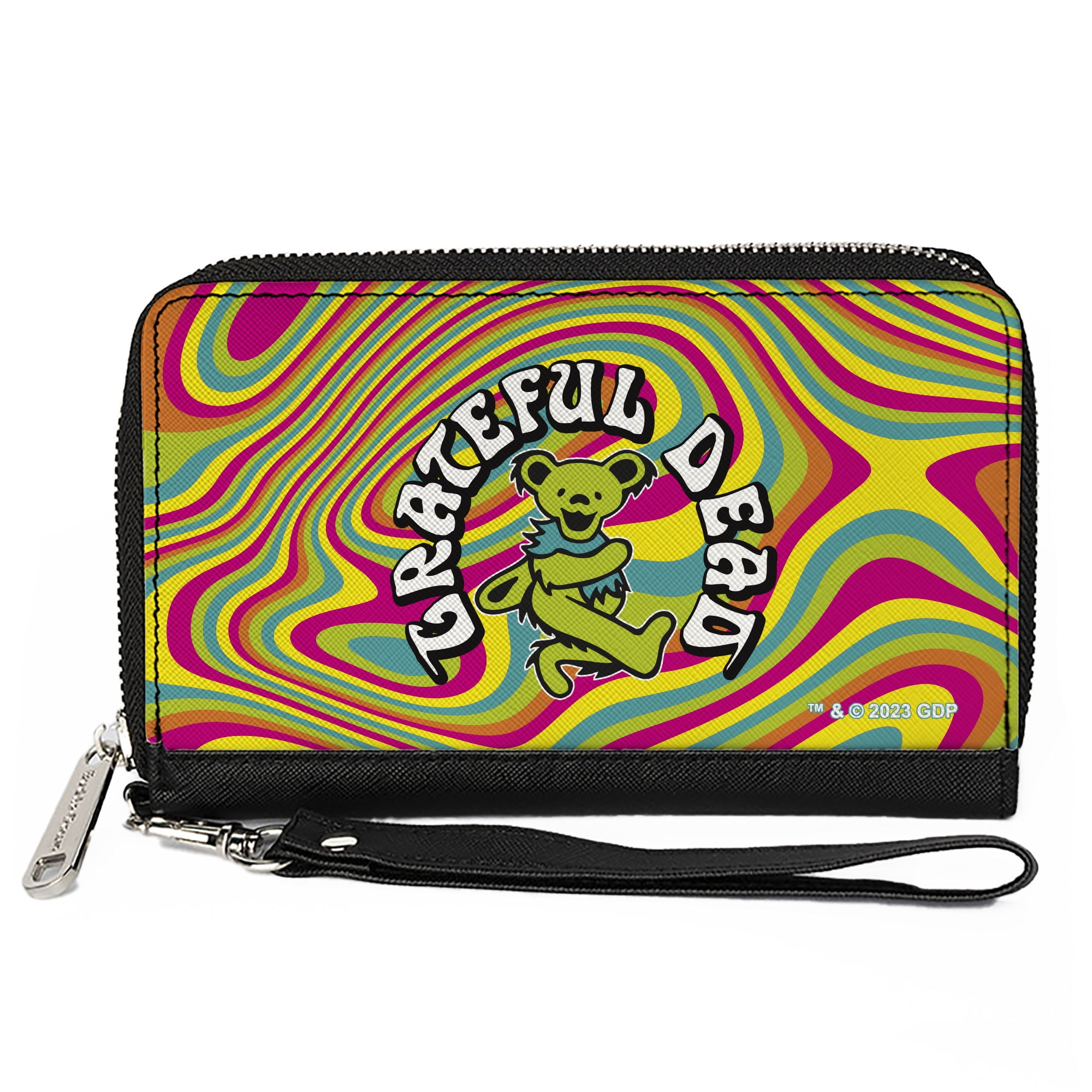 Grateful Dead Wallet, Zip Around, Grateful Dead Dancing Bear Icon Swirl ...