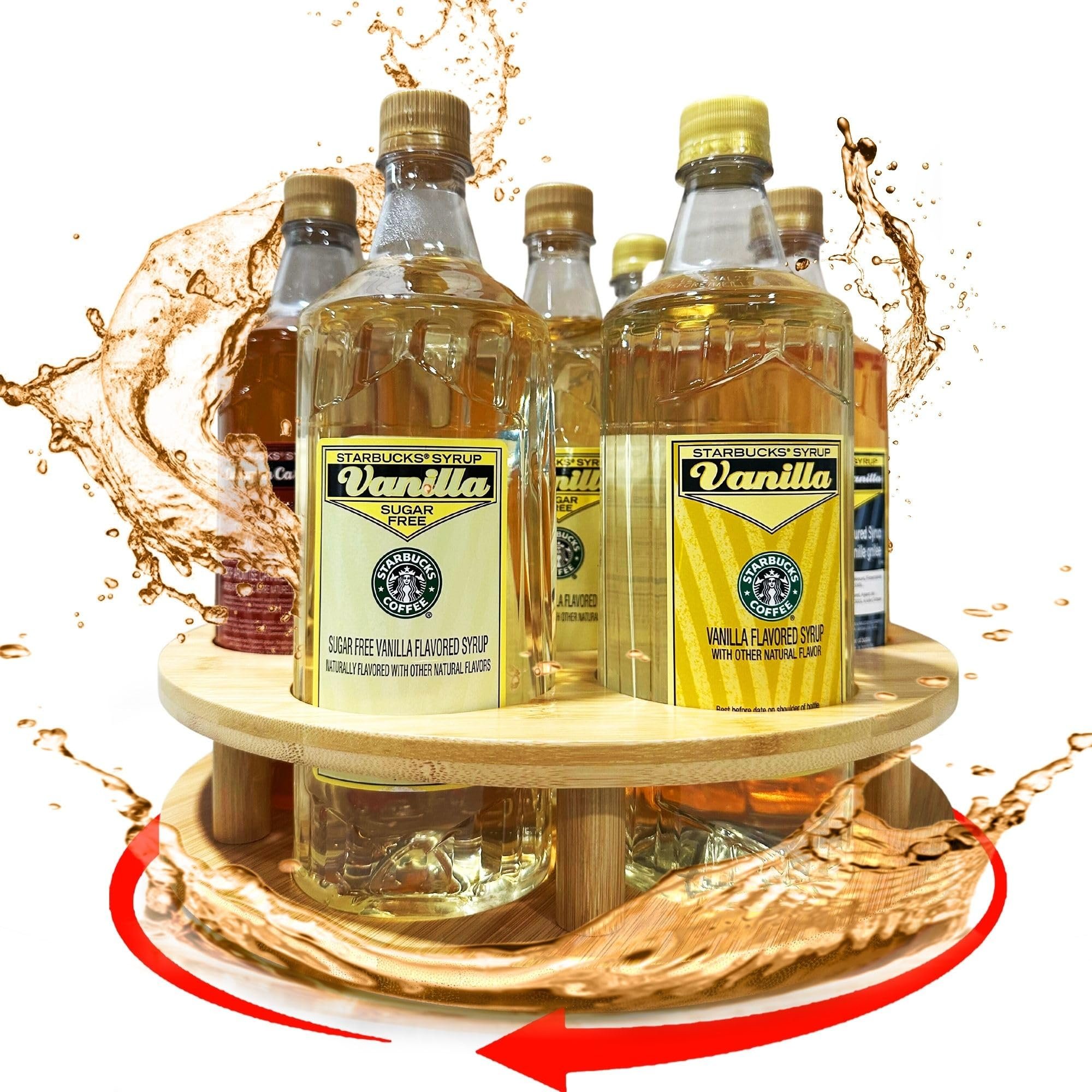 Grateful Grocer Coffee Syrup Organizer - Rotating Coffee Rack, Lazy ...