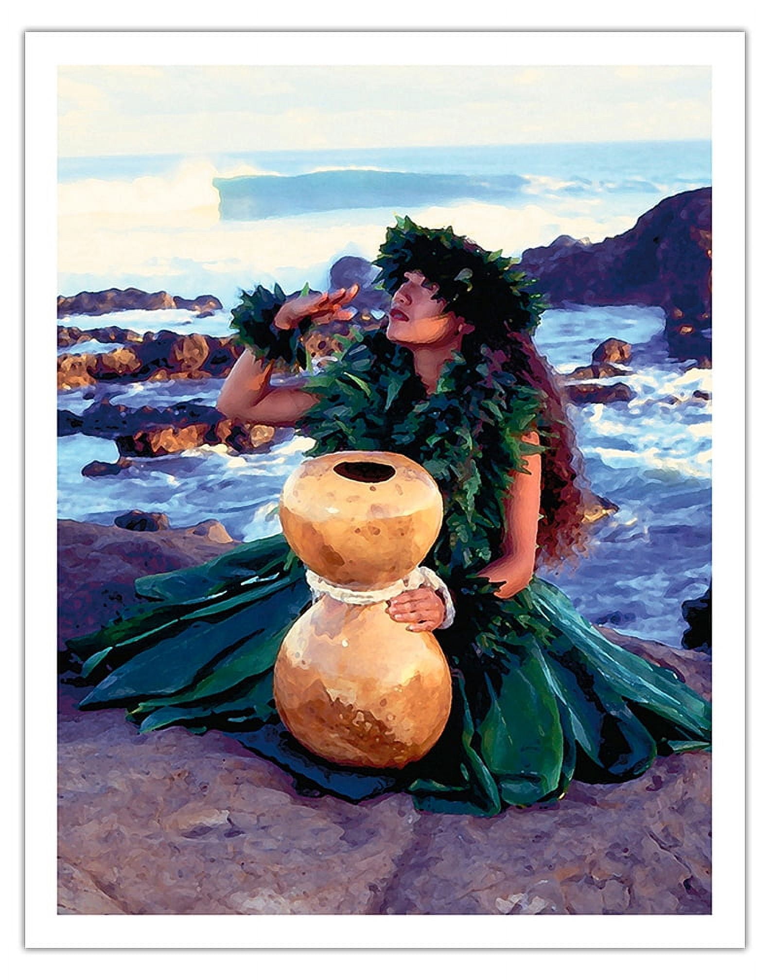 Grateful - Hawaiian Hula Dancer with Ipu Hula Gourd Drum - From an ...