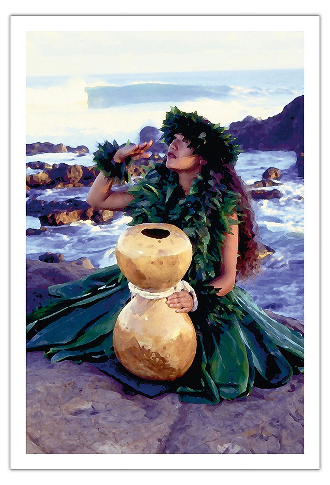 Grateful - Hawaiian Hula Dancer with Ipu Hula Gourd Drum - From an ...