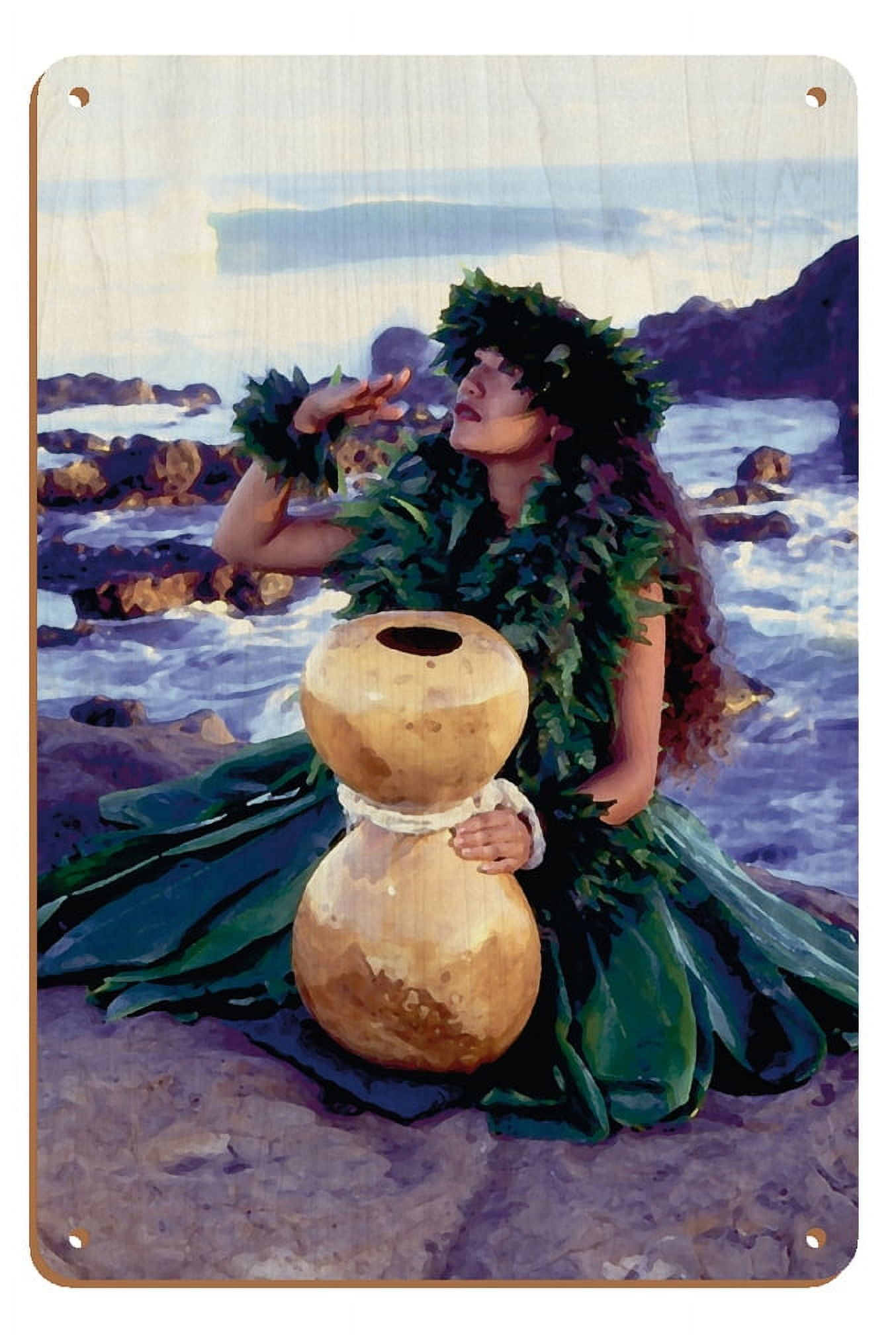 Grateful - Hawaiian Hula Dancer with Ipu Hula Gourd Drum - From an ...
