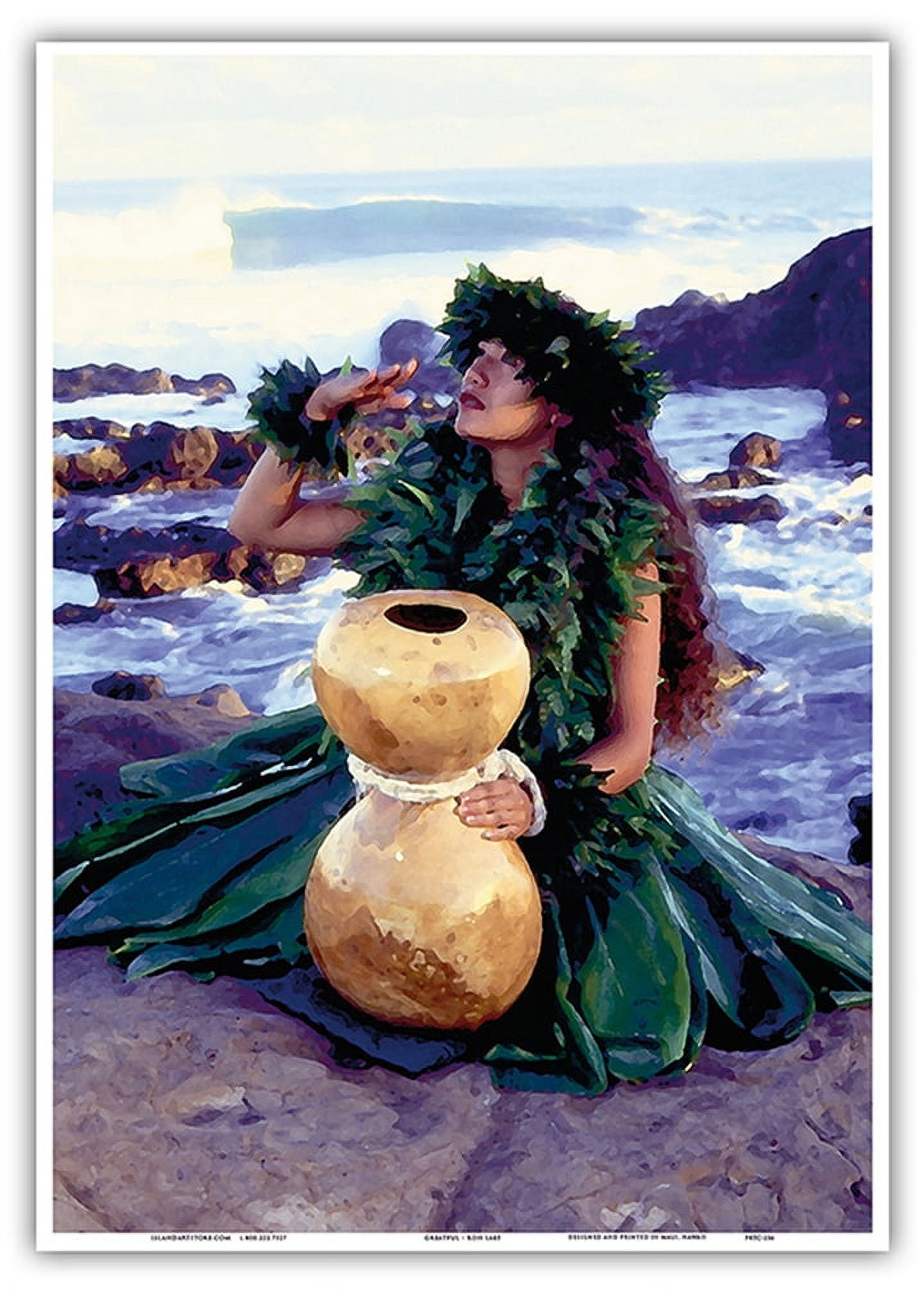 Grateful - Hawaiian Hula Dancer with Ipu Hula Gourd Drum - From an ...