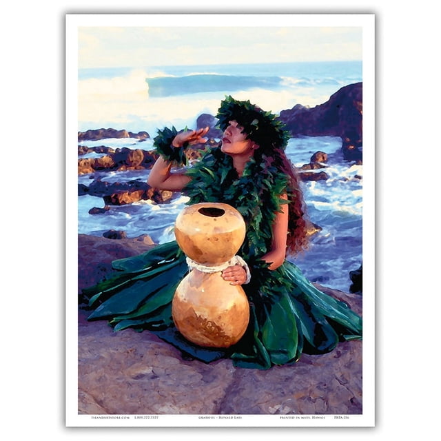 Grateful - Hawaiian Hula Dancer with Ipu Hula Gourd Drum - From an ...