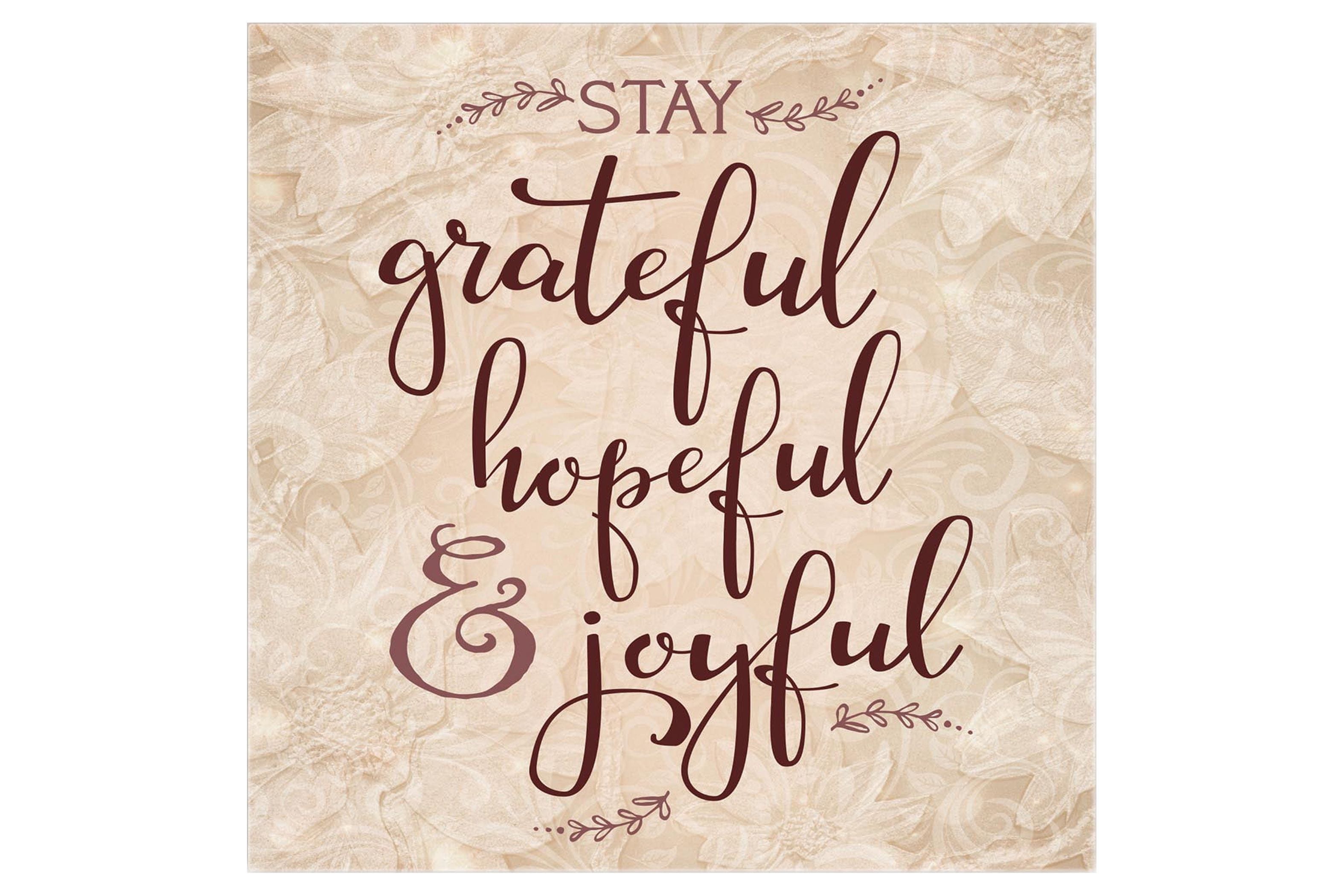 Grateful Hopeful Joyful Cream Swirl 12 x 12 Wood Wall Sign Plaque ...