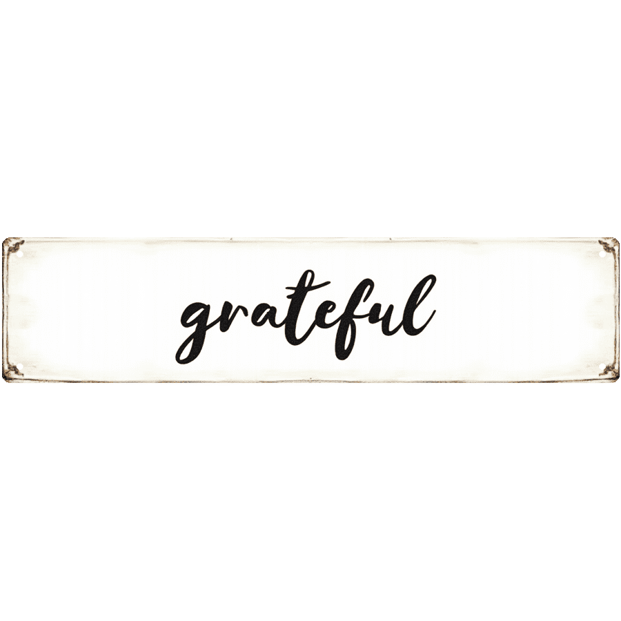 Grateful Inspirational Tin Sign - 16x4 Inch - Ideal for Kitchen, Dining ...