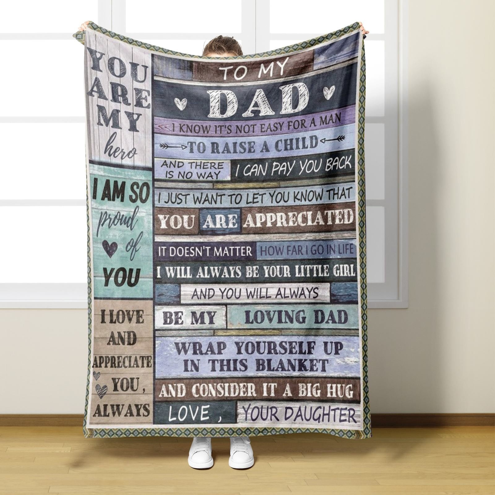 Grateful Love Birthday Gift Throws Blankets Happy Father's Day Present ...
