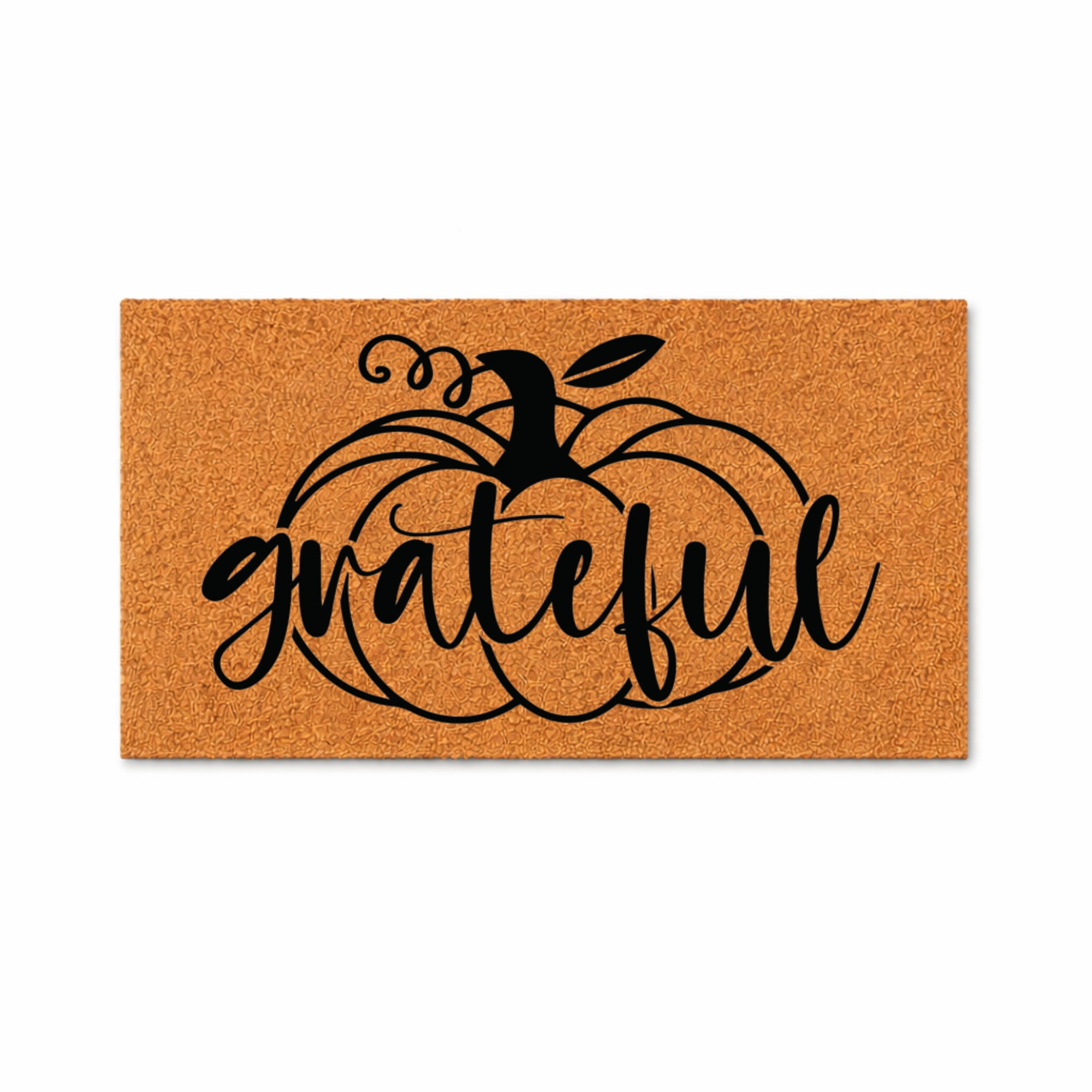 Grateful Pumpkin Doormat, Seasonal Outdoor Entryway Mat, Fall Front ...