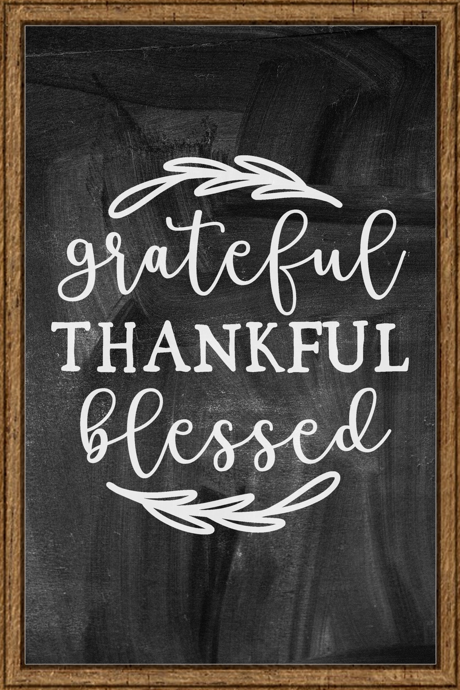 Grateful Thankful Blessed Encouraging Cute Font Vines Faith Tin Sign ...