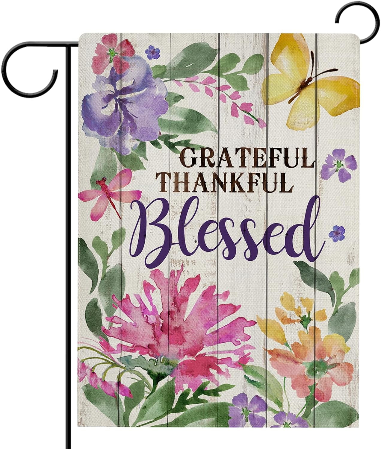 Grateful Thankful Blessed Garden Flag Double Sided, Spring Summer ...