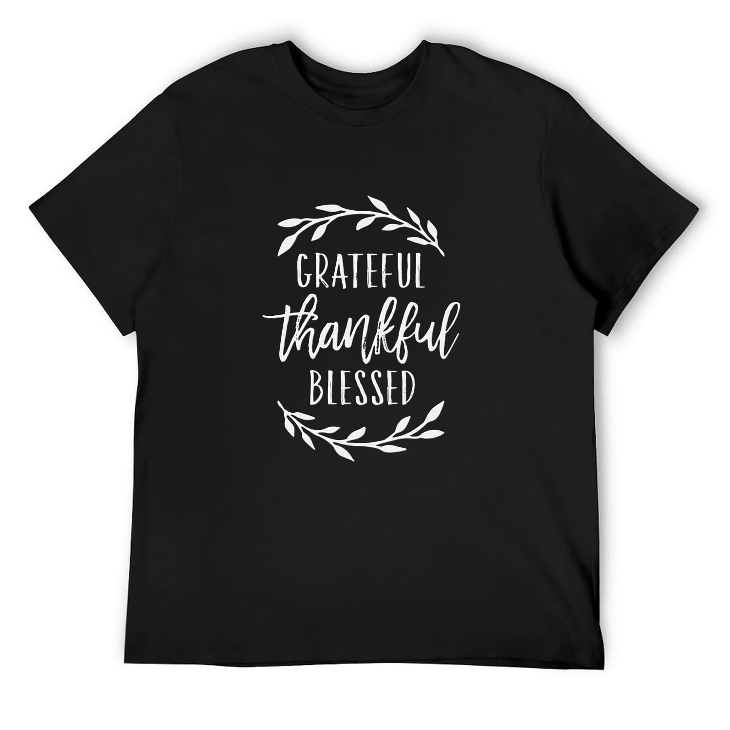 Grateful Thankful Blessed Men'S Short Sleeve Graphic T-Shirt Black ...