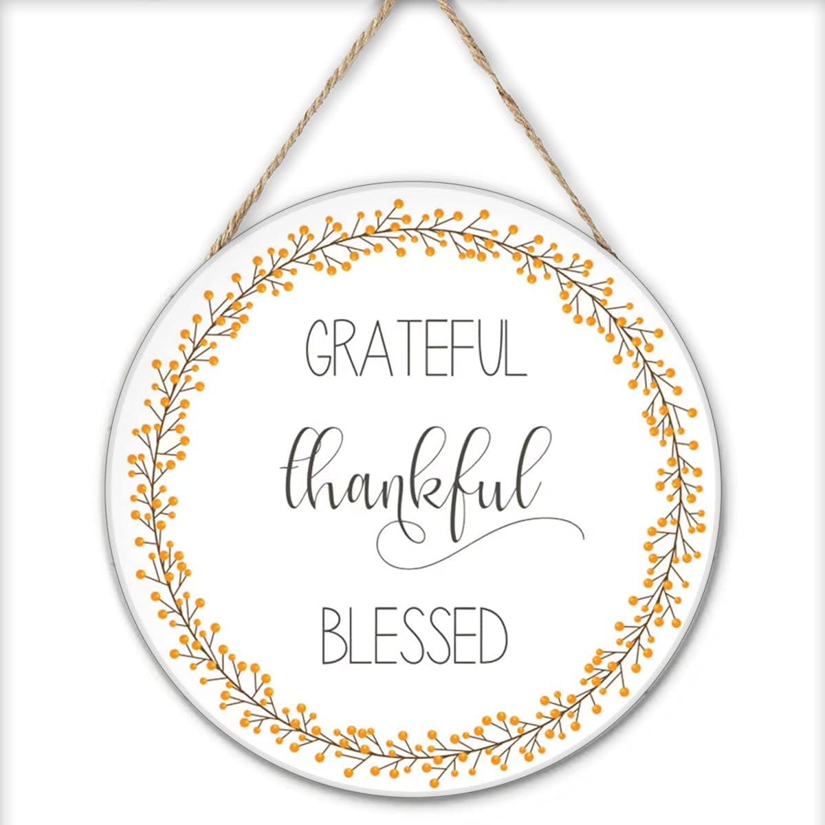 Grateful Thankful Blessed Printable Inspirational Quote Round Wood ...