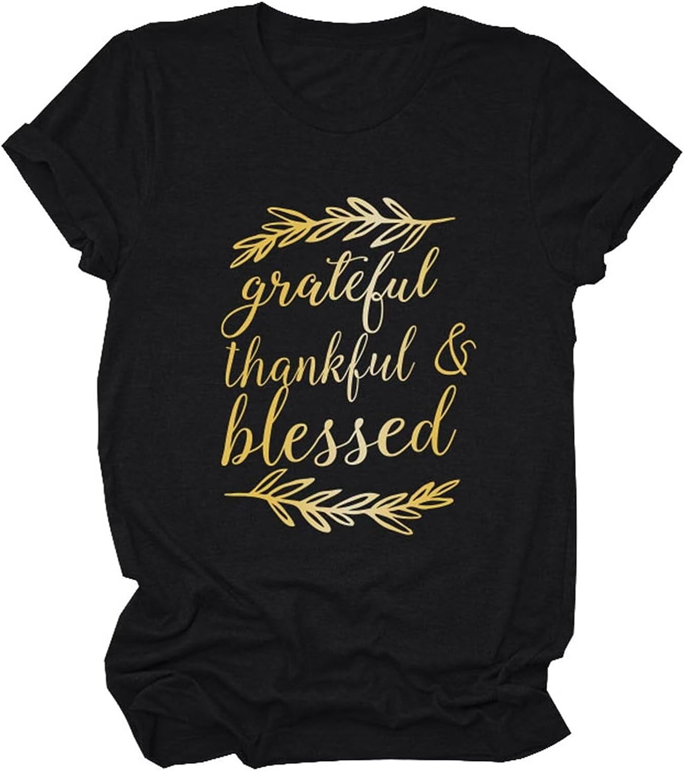 Grateful Thankful Blessed Shirt Thanksgiving T Shirt for Women Positive ...