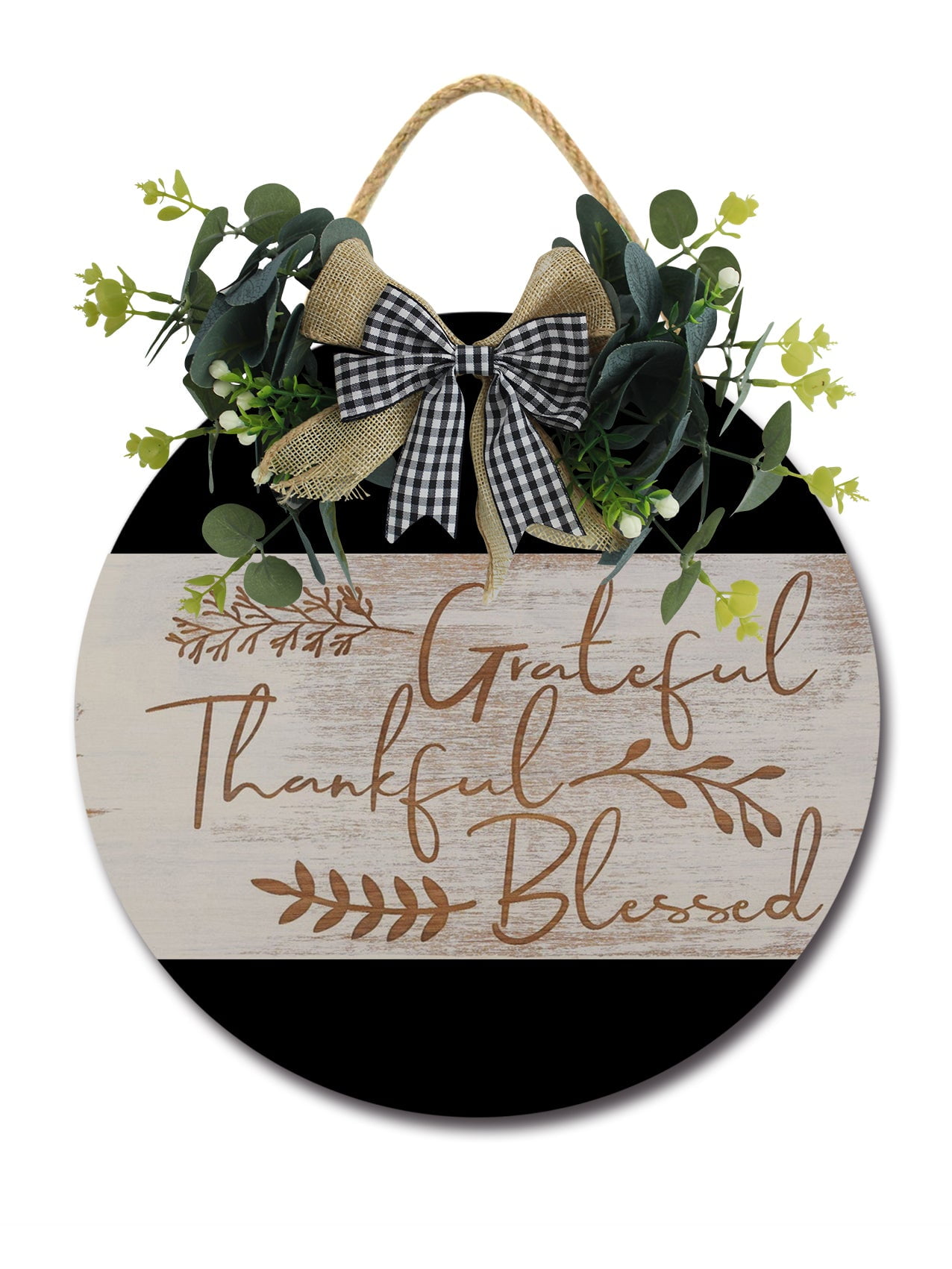 Grateful Thankful Blessed Sign Farmhouse Wood Sign Front Porch Decor ...