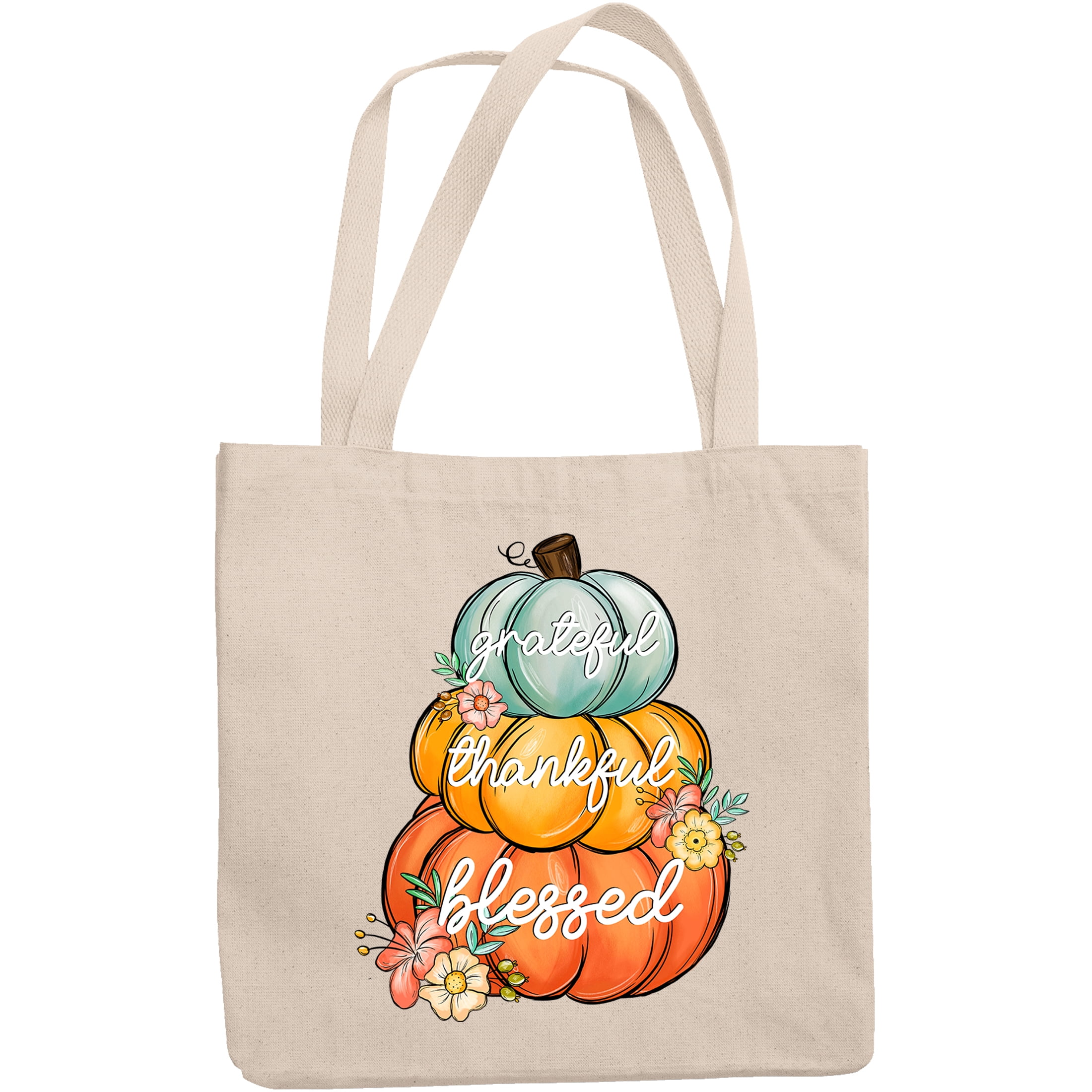 Grateful, Thankful, Blessed, Thanksgiving Day & Pumpkins Art Merch Gift ...