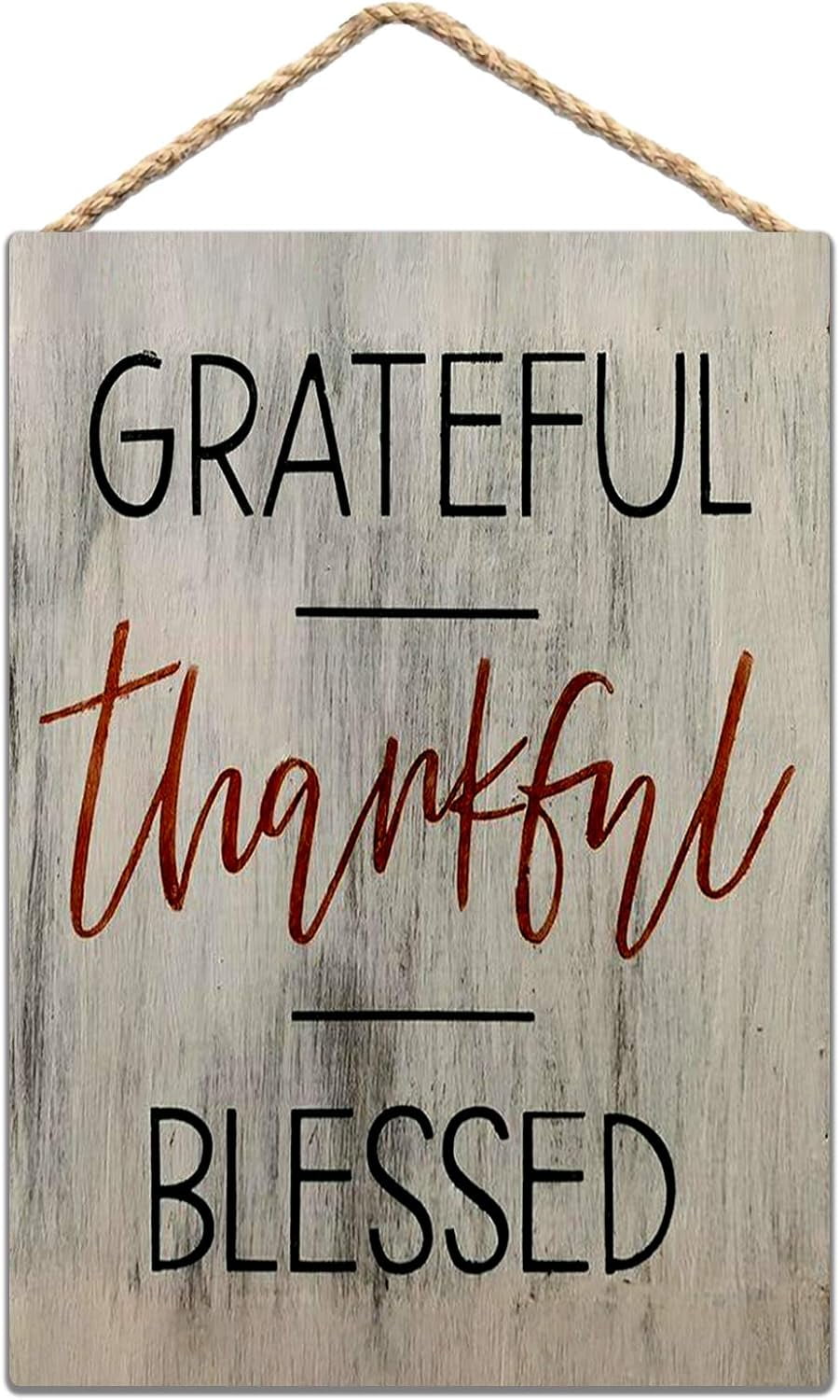 Grateful Thankful Blessed Tin Sign Rustic Farmhouse Decor Modern Design ...